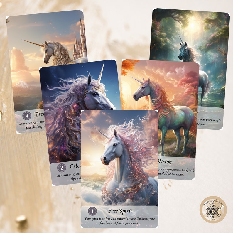 The Unicorns Guidance Oracle Cards, Printable Unicorns Oracle Deck ...