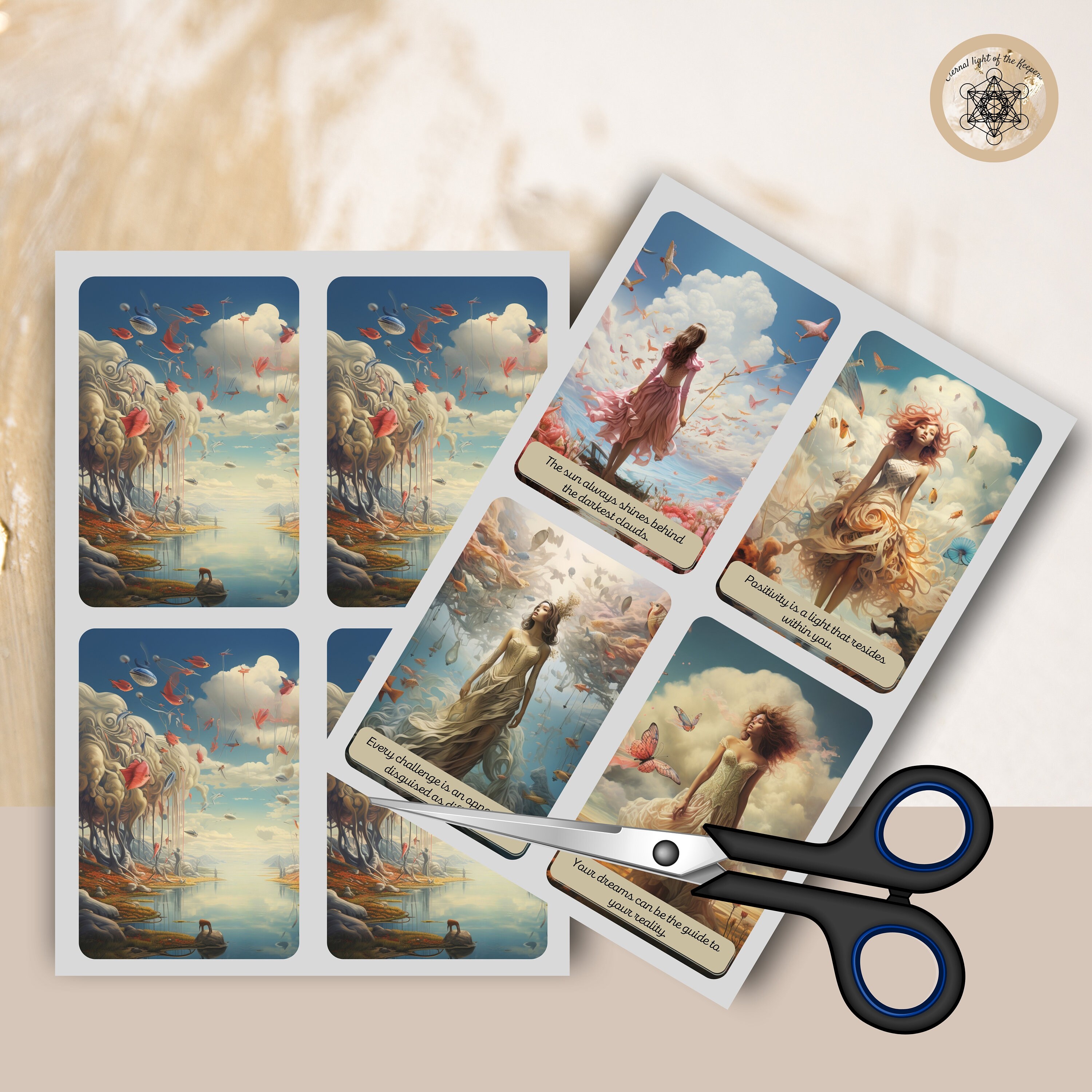 Positive Affirmations Oracle Cards, Printable Card Deck , Mindfulness ...