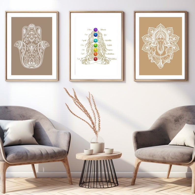 Bundle Printable Chakra Poster, 7 Chakras Yoga Artwork, Meditation ...