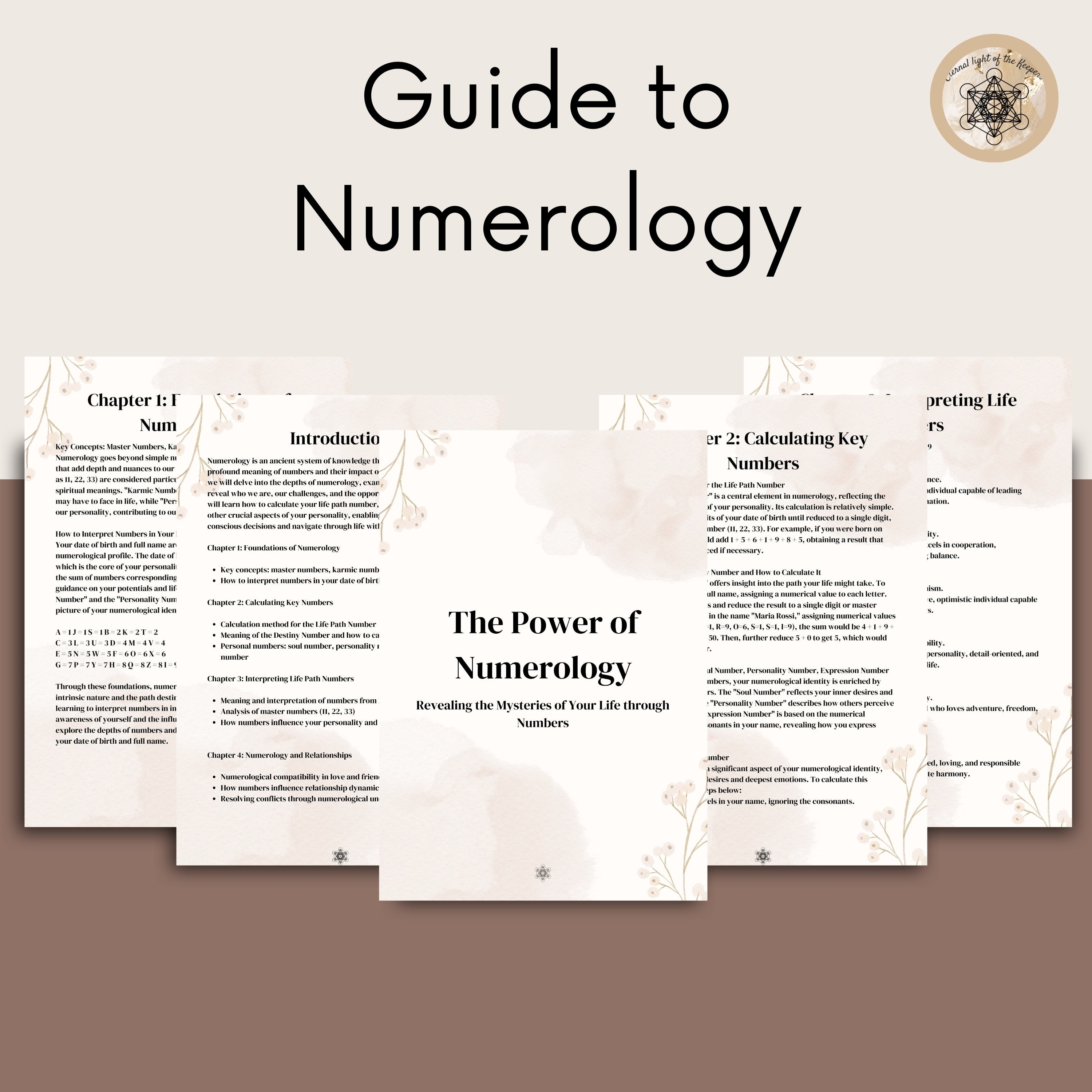 Numerology Guide, Printable Numerology Guide, Learn Numerology, Number ...