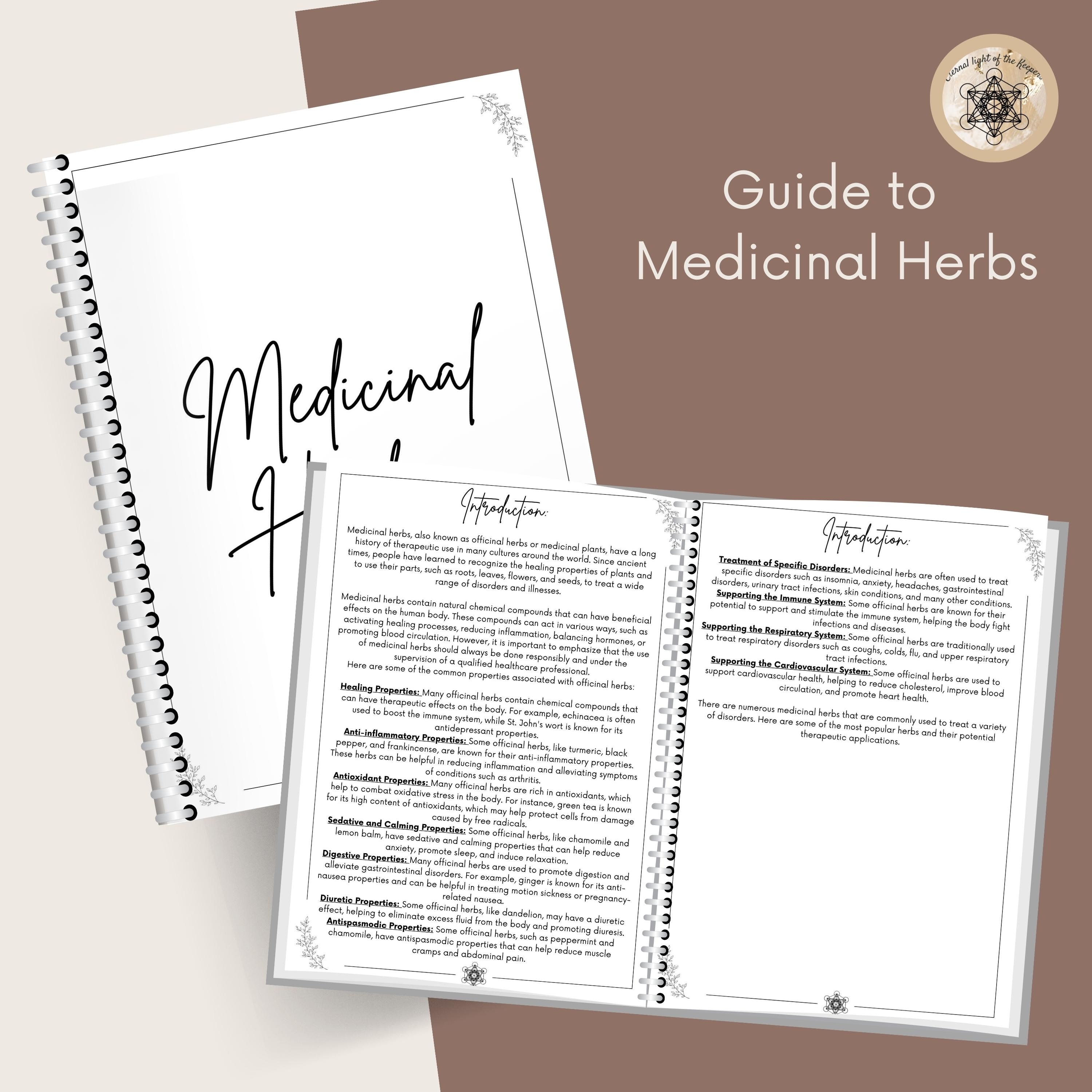 Printable Herbal Medicine Guide: A4 PDF on Medicinal Herbs, Herbal ...
