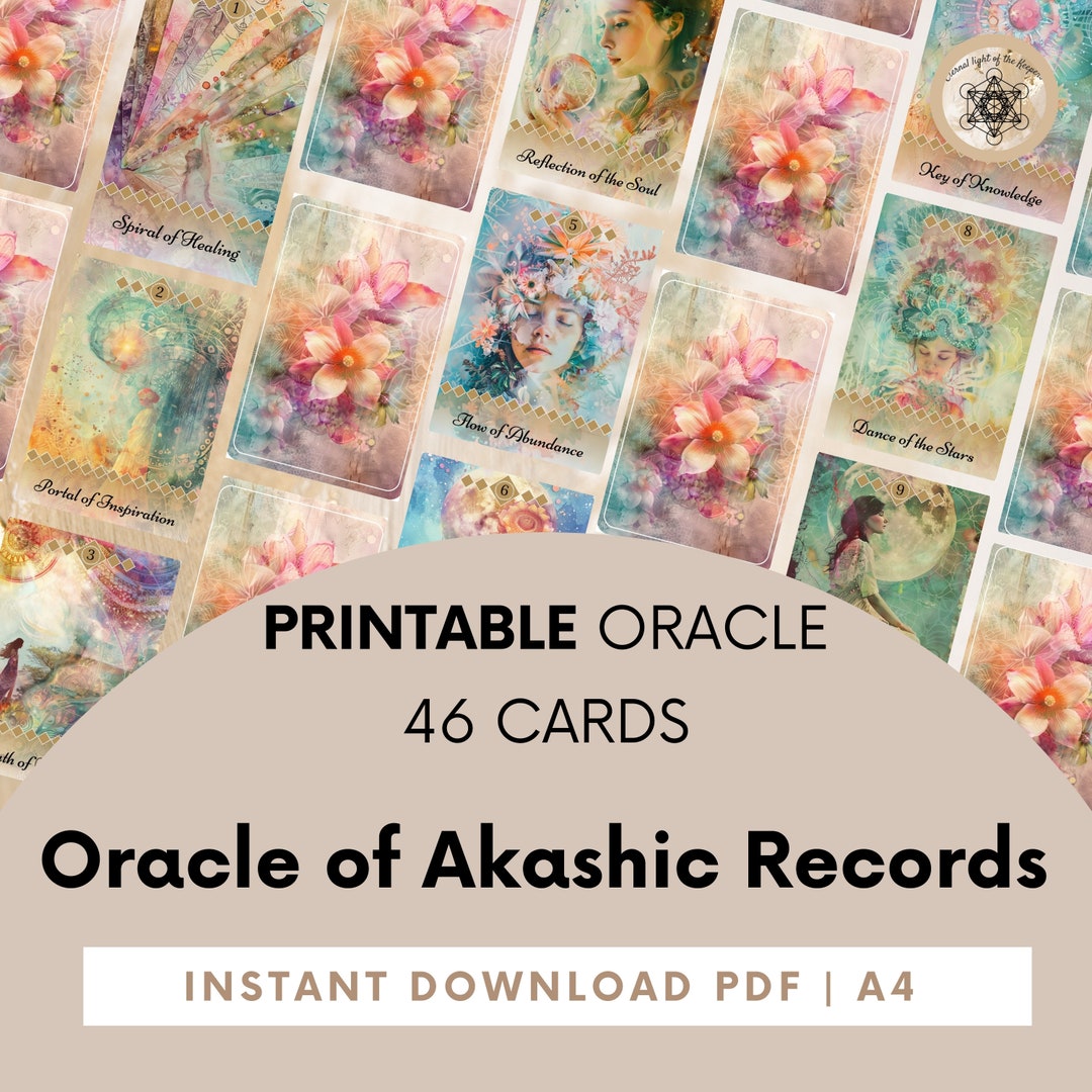 Akashic Records Oracle Card Deck, Printable Oracle Cards (digital ...