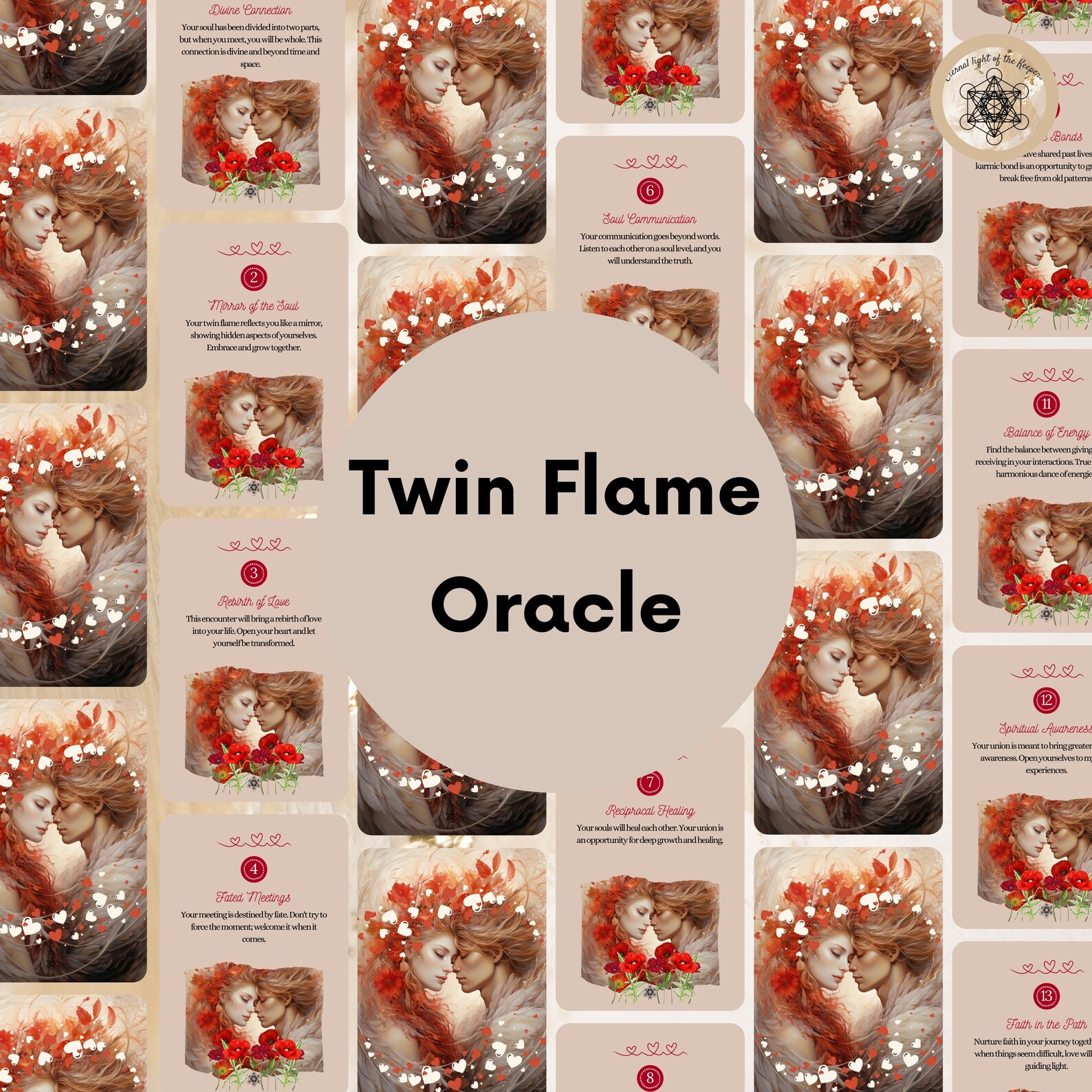 The Twin Flame Oracle Cards, Printable Twin Flame Oracle Deck, Oracle Cards PDF Guide, Digital ...