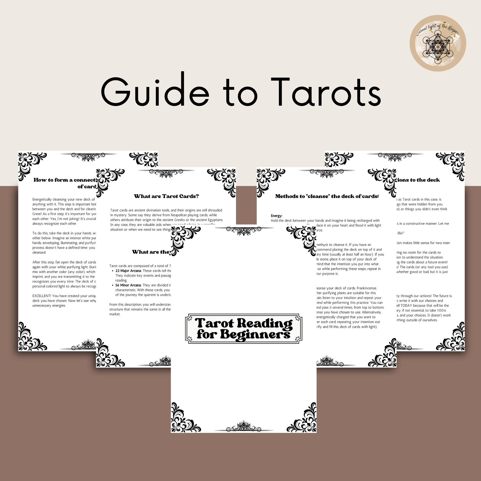 Printable Tarots for Beginners Guide Comprehensive A4 PDF Guide to ...