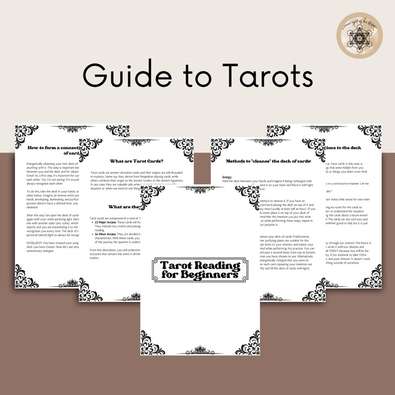 Tarot Guide for Beginners – Printable A4 PDF, Card Reading Skills - Etsy