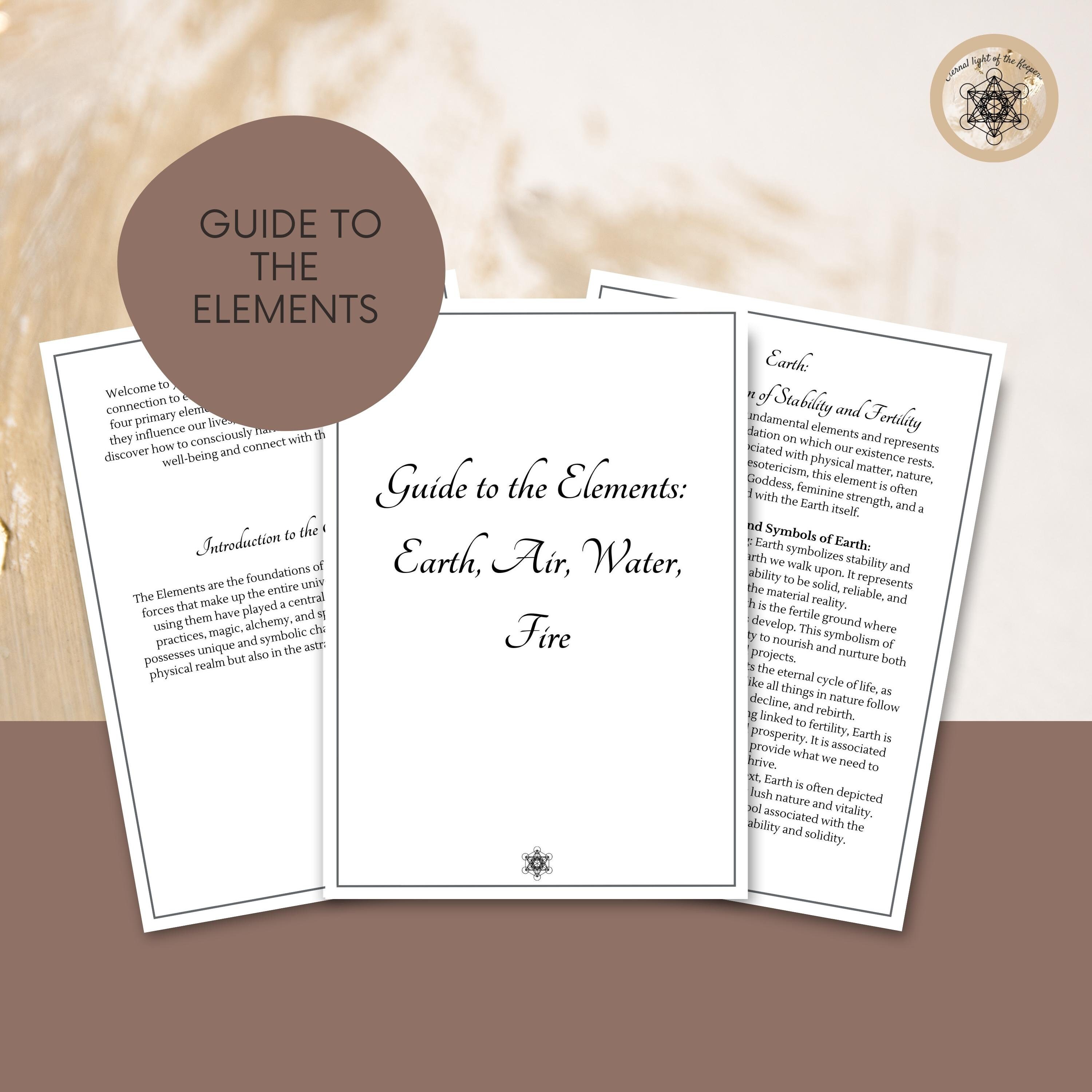 Four Elements: Earth Air Fire Water, Elements, Printable Elements ...