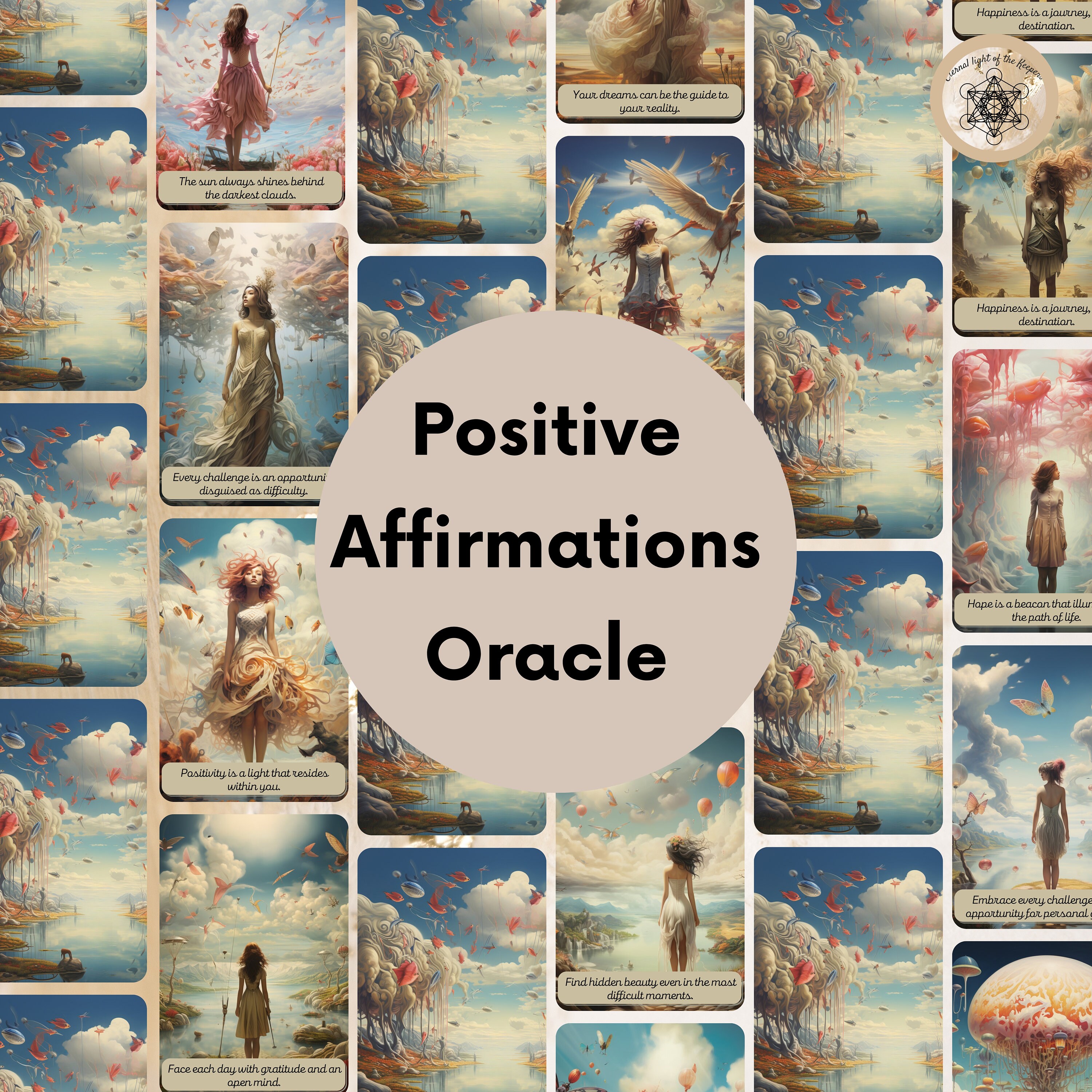 Positive Affirmations Oracle Cards, Printable Meditation Deck (digital ...