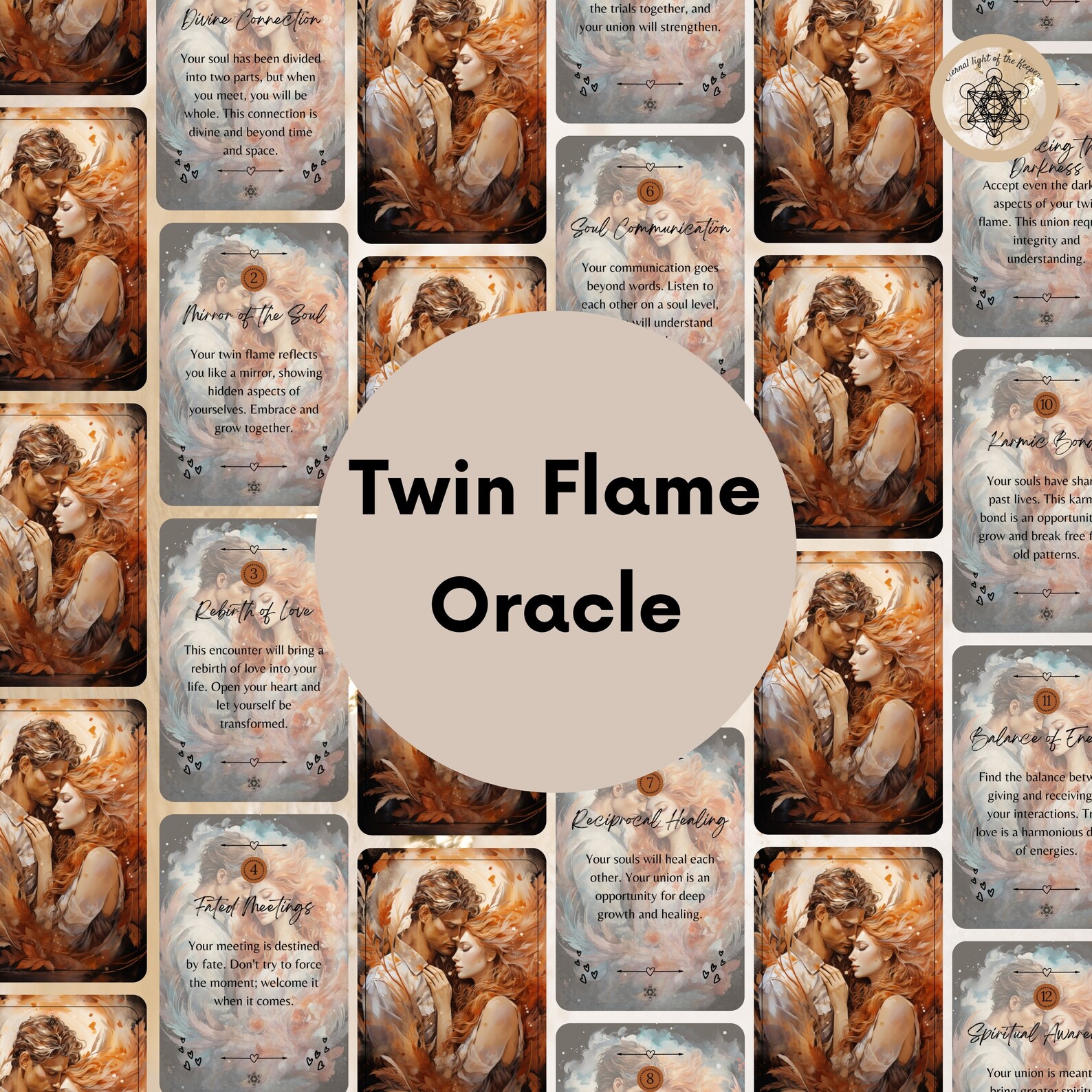 The Twin Flame Oracle Cards, Printable Twin Flame Oracle Deck, Oracle ...