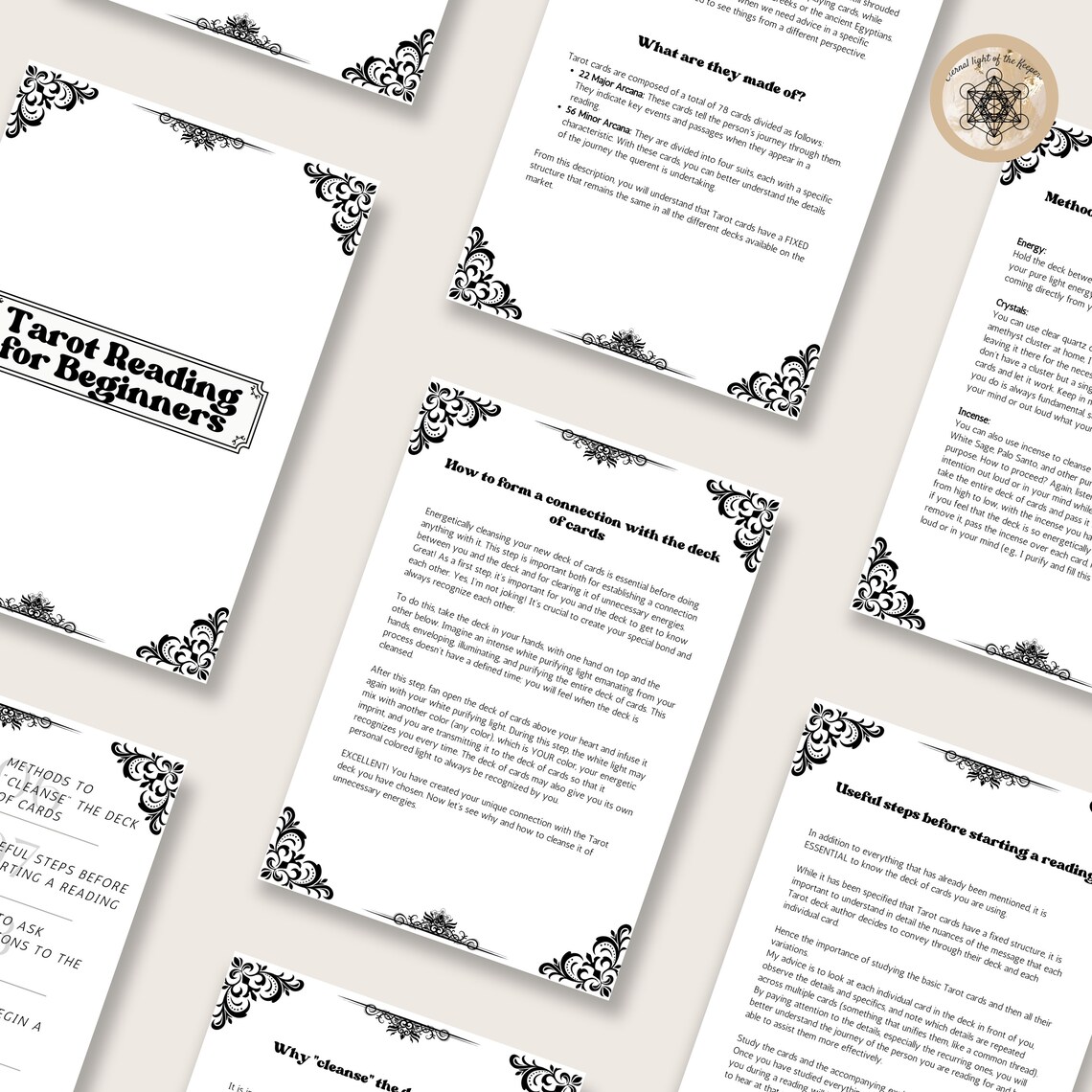 Printable Tarots for Beginners Guide Comprehensive A4 PDF Guide to ...