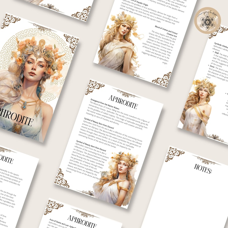 Aphrodite Guide, Greek Mythology, Goddess of Love (digital Grimory ...