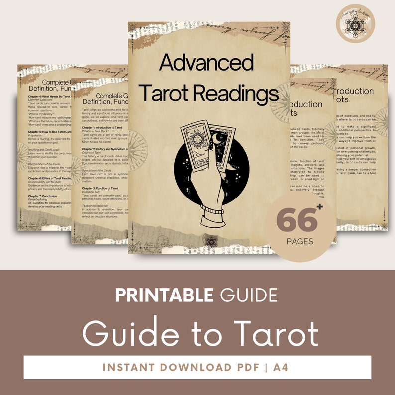 Printable Tarots Guide Engaging PDF Guide on Tarot Card - Etsy