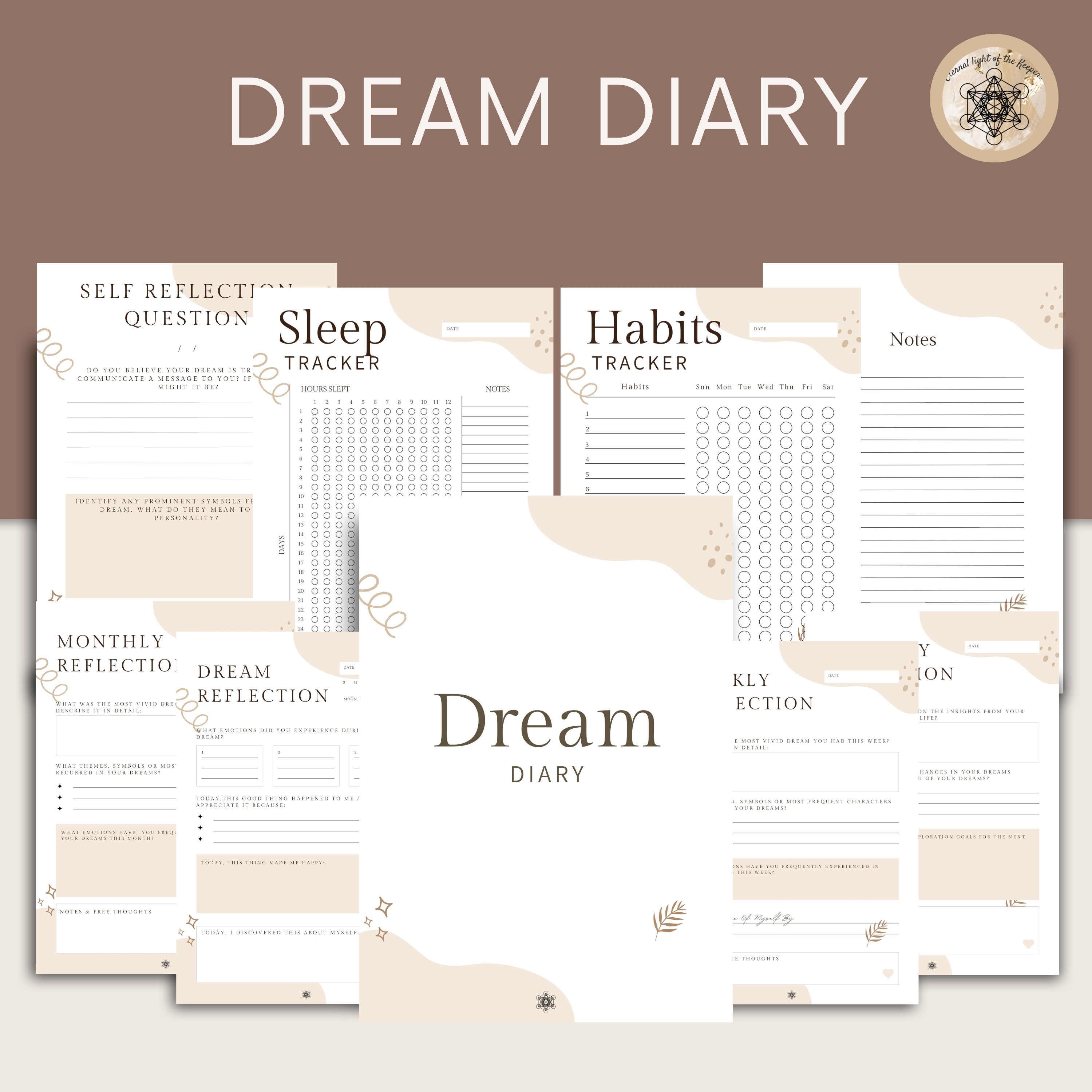 Printable Dream Diary, Sleep Tracker, Habit Tracker (A4 Digital). - Etsy