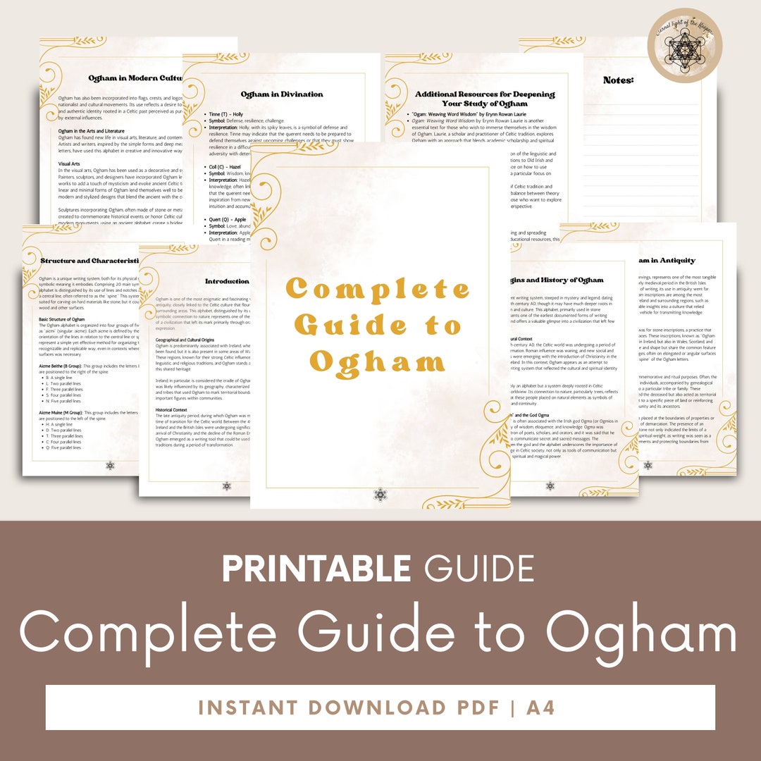 Ogham Divination Guide, Celtic Alphabet, BOS Page (digital Download ...