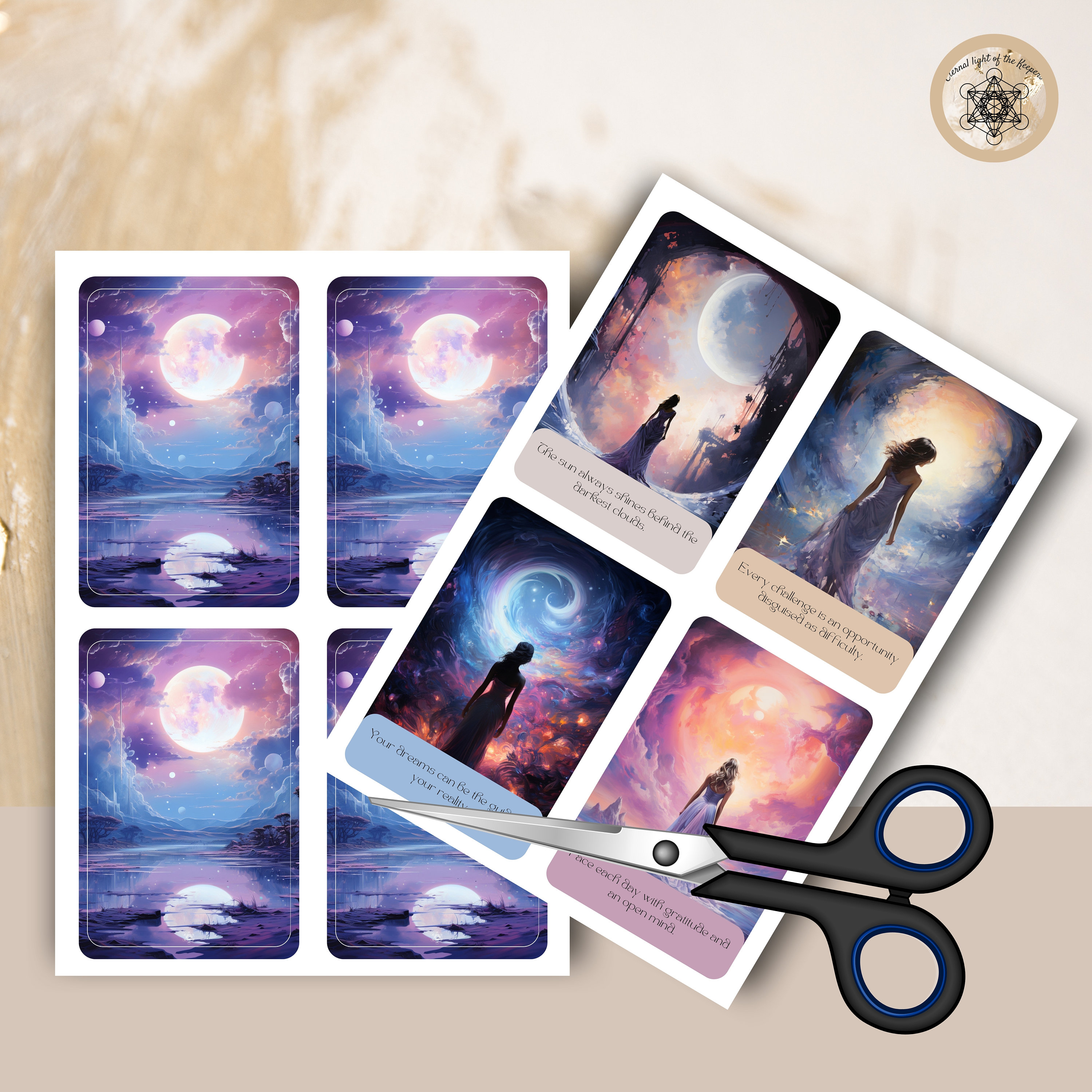 Positive Affirmations Oracle Cards, Printable Card Deck , Mindfulness ...