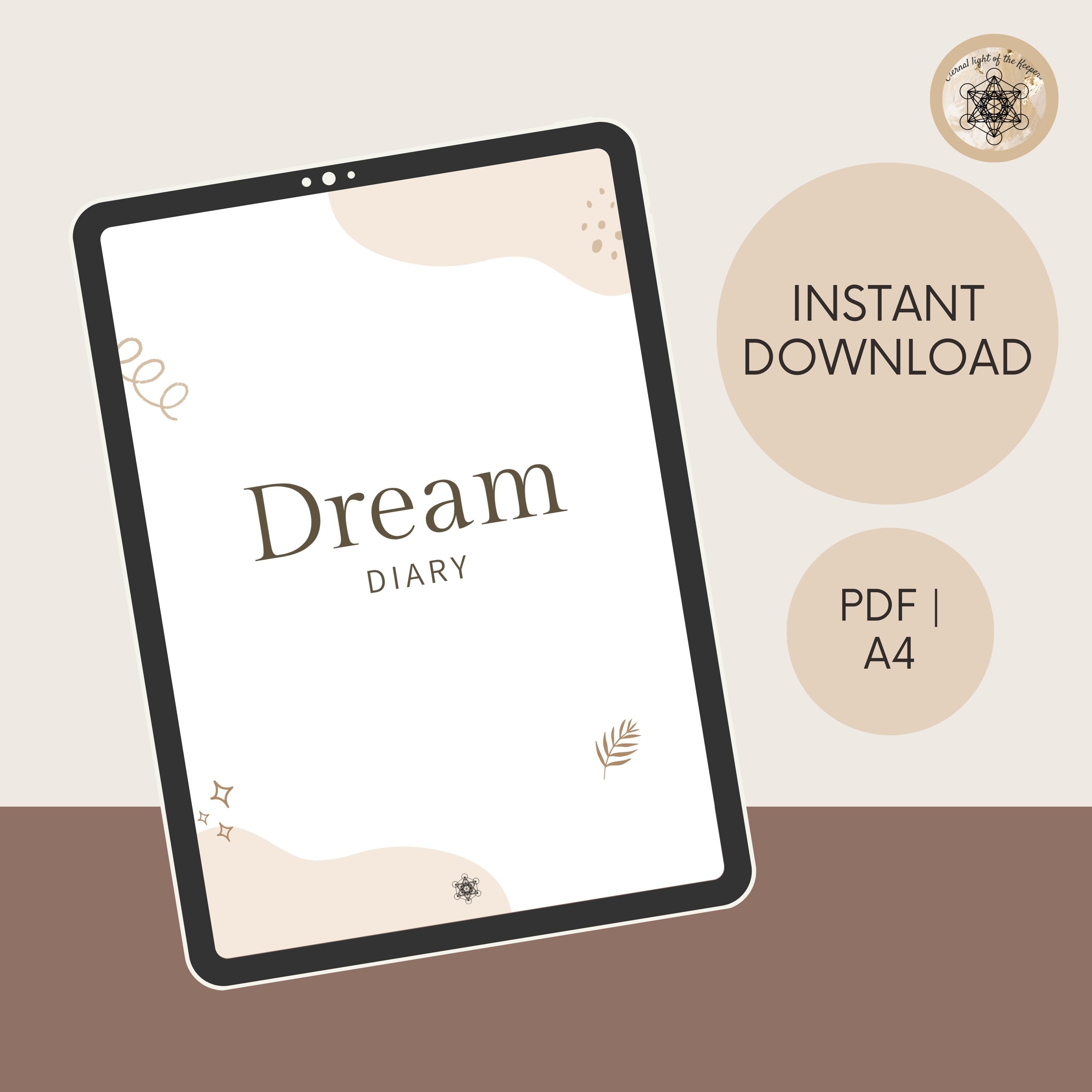 Printable Dream Diary, Sleep Tracker, Habit Tracker (A4 Digital). - Etsy