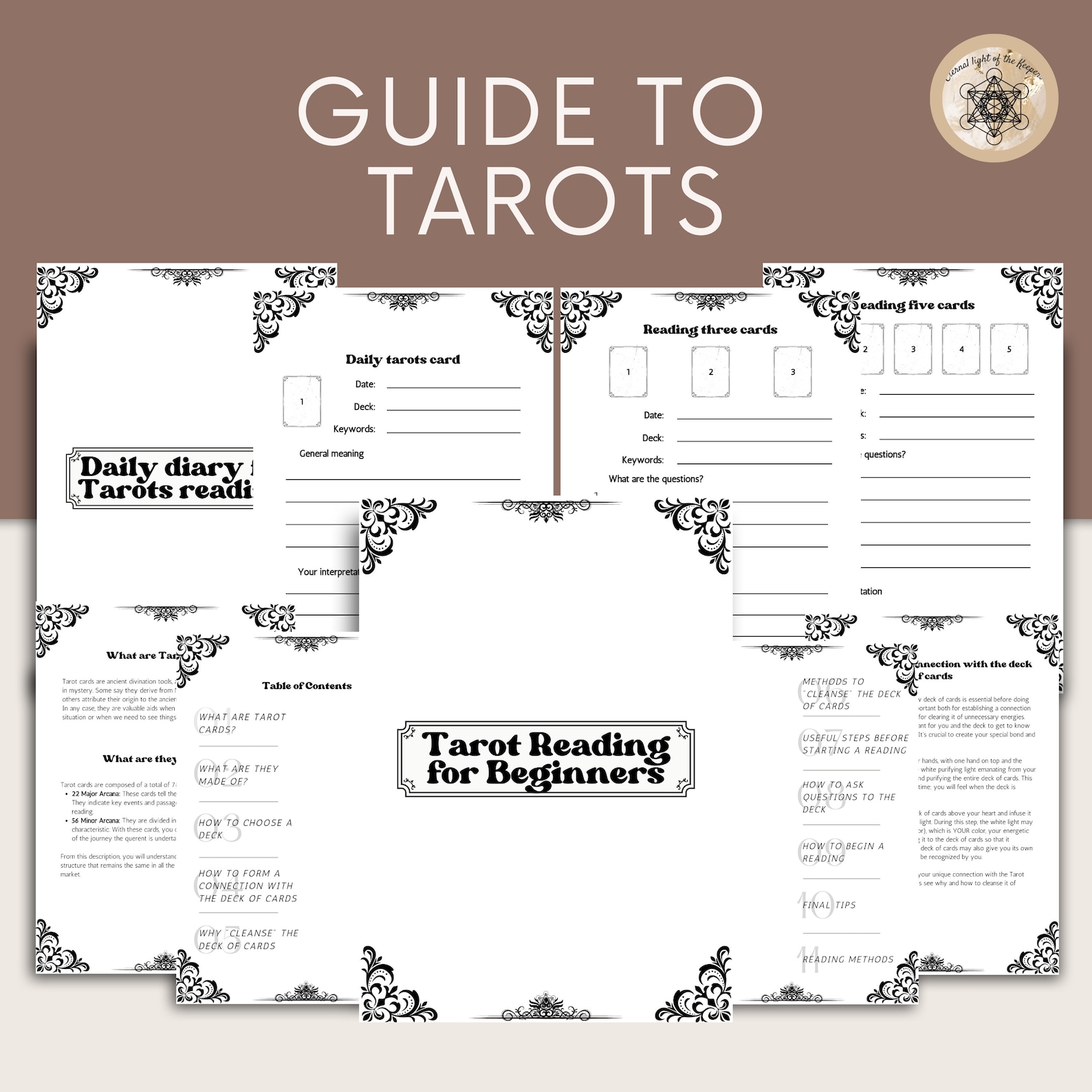 Printable Tarots for Beginners Guide - Comprehensive A4 PDF Guide to ...