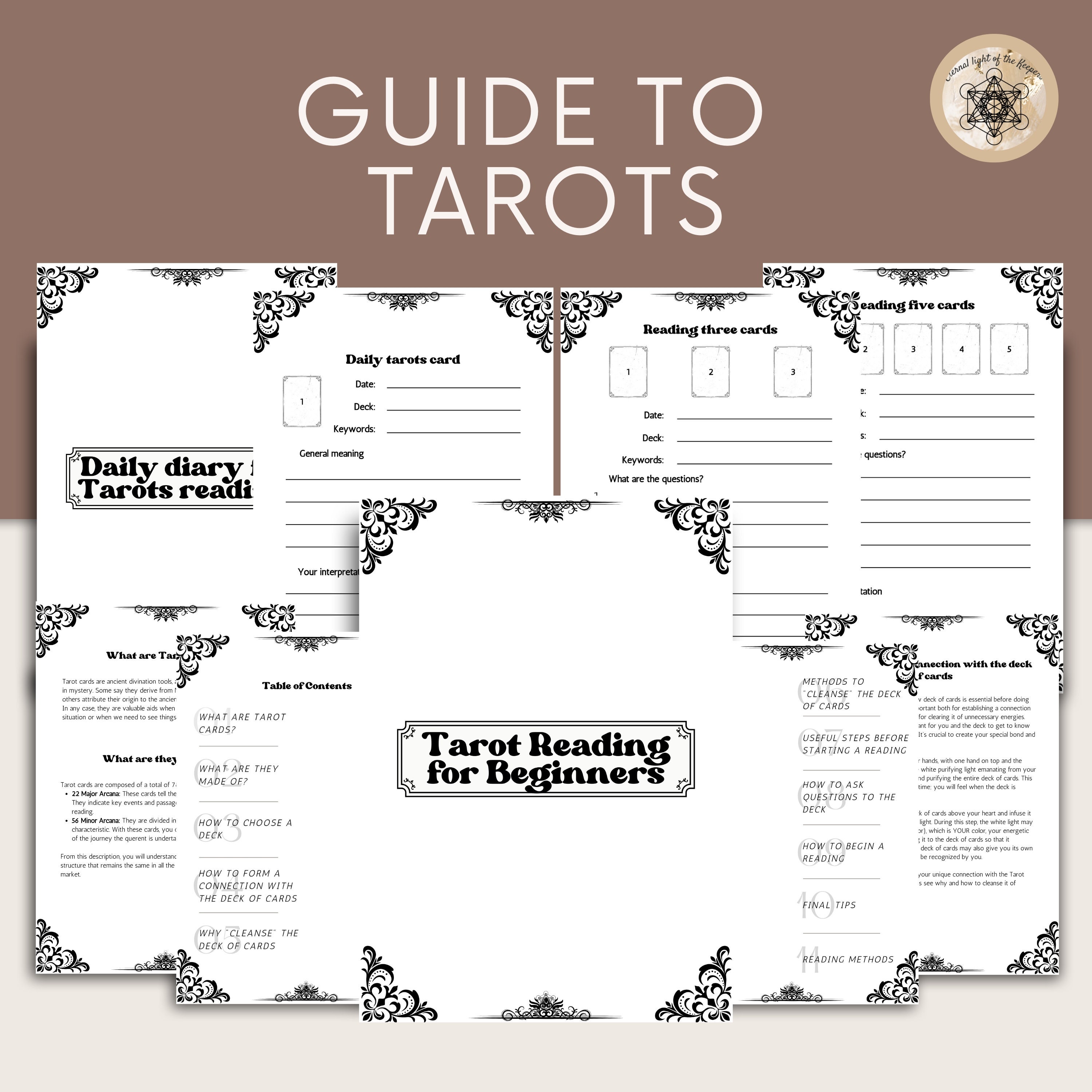 Printable Tarots for Beginners Guide - Comprehensive A4 PDF Guide to ...