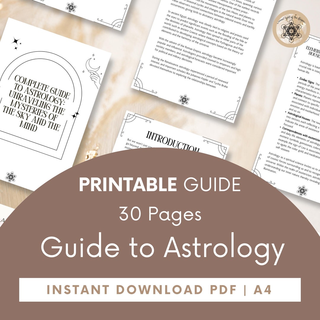 Printable Astrology Guide - Detailed Astrology PDF Workbook & Journal ...