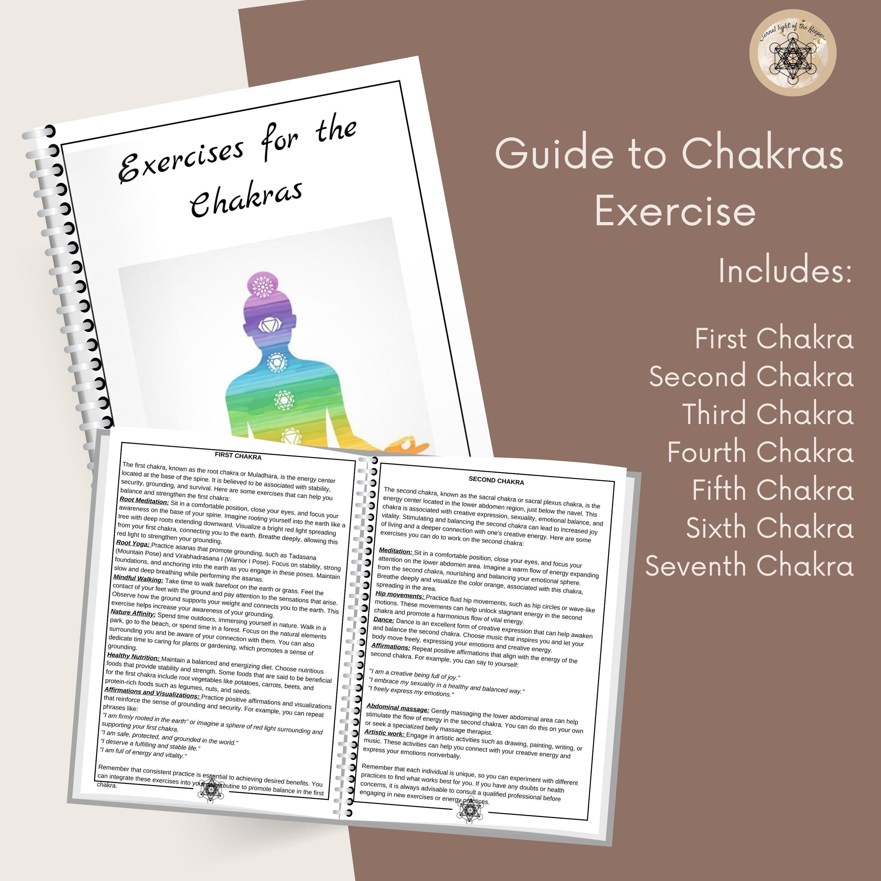 Printable Chakra Guide Detailed PDF A4 Guide for Seven Chakras, Balance ...