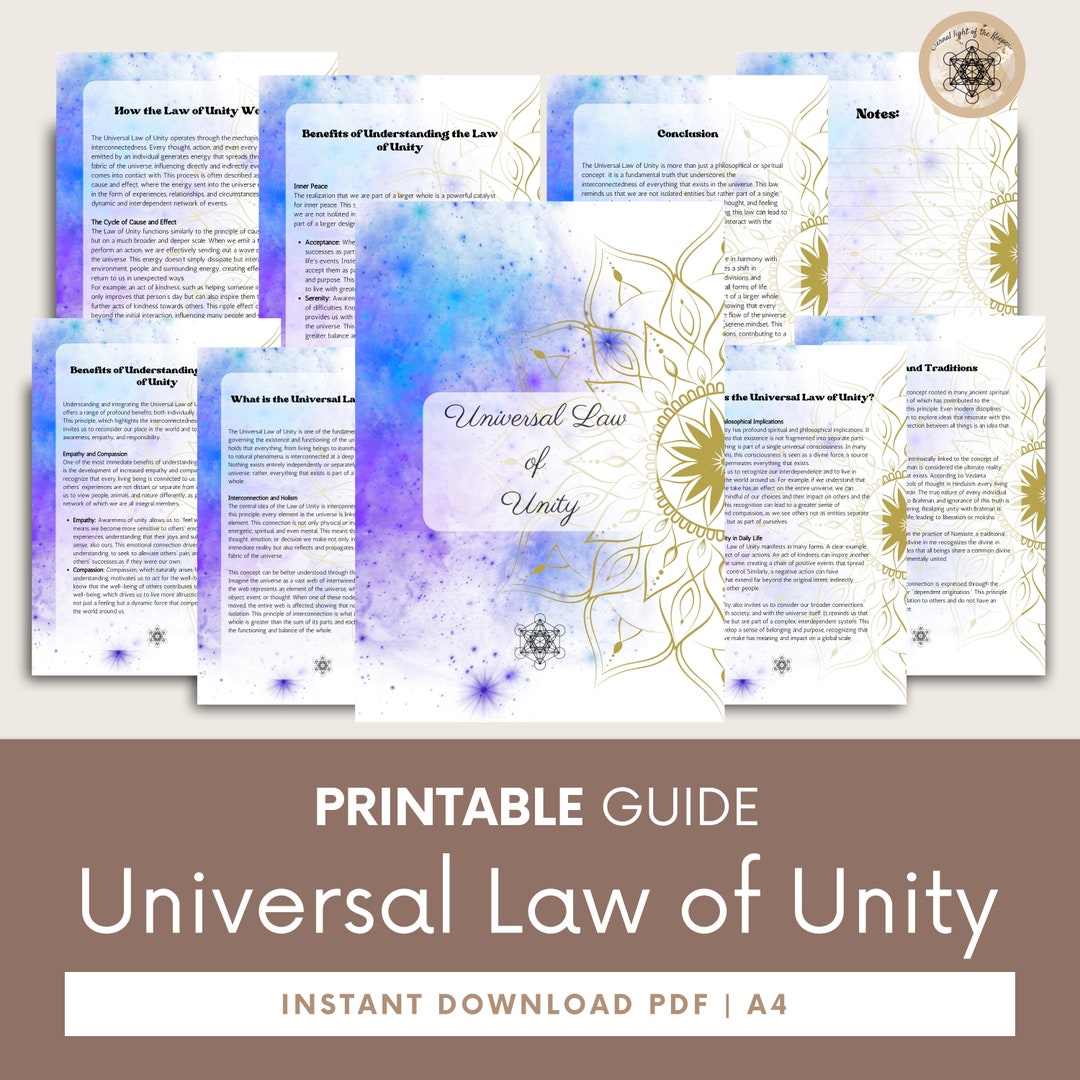 Universal Law of Unity Manifest Unity, Universal Law, Law of Action ...