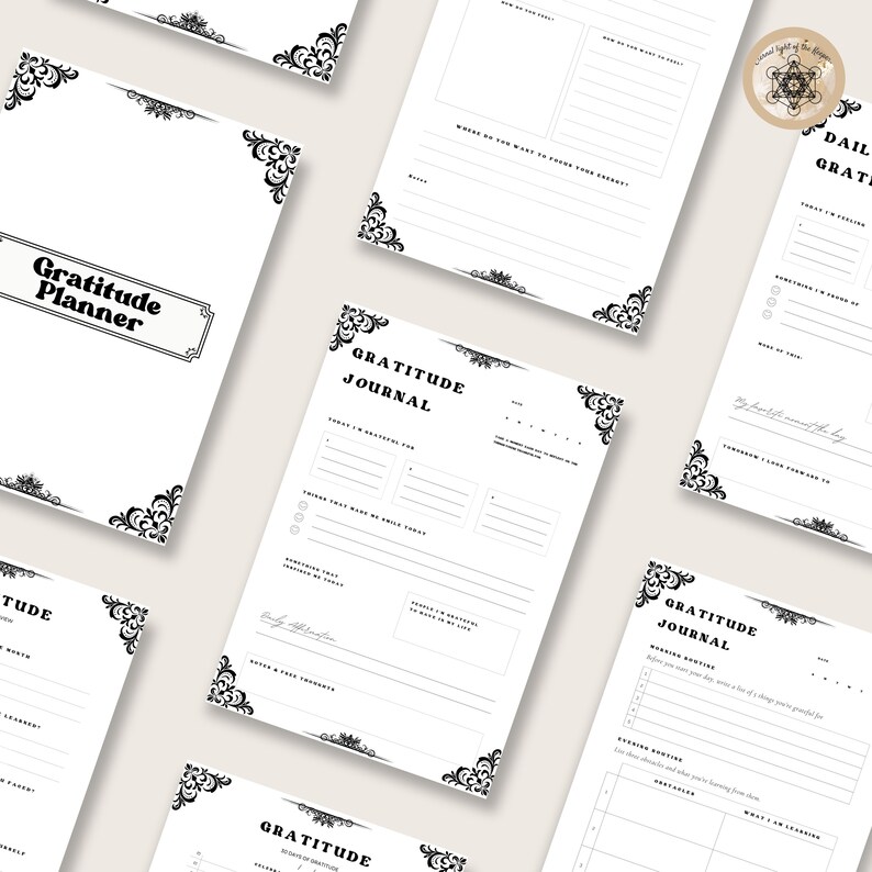 Gratitude Planner, Daily Gratitude Journal | 5-minute Digital ...