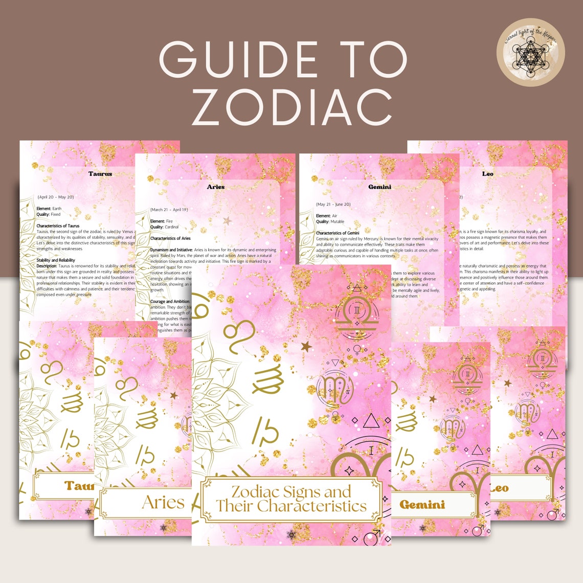 Printable Zodiac Guide Detailed Zodiac PDF, Zodiac Signs and Their ...