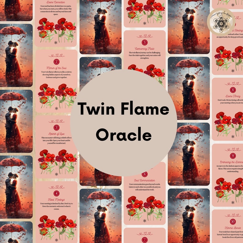 The Twin Flame Oracle Cards, Printable Twin Flame Oracle Deck, Oracle ...