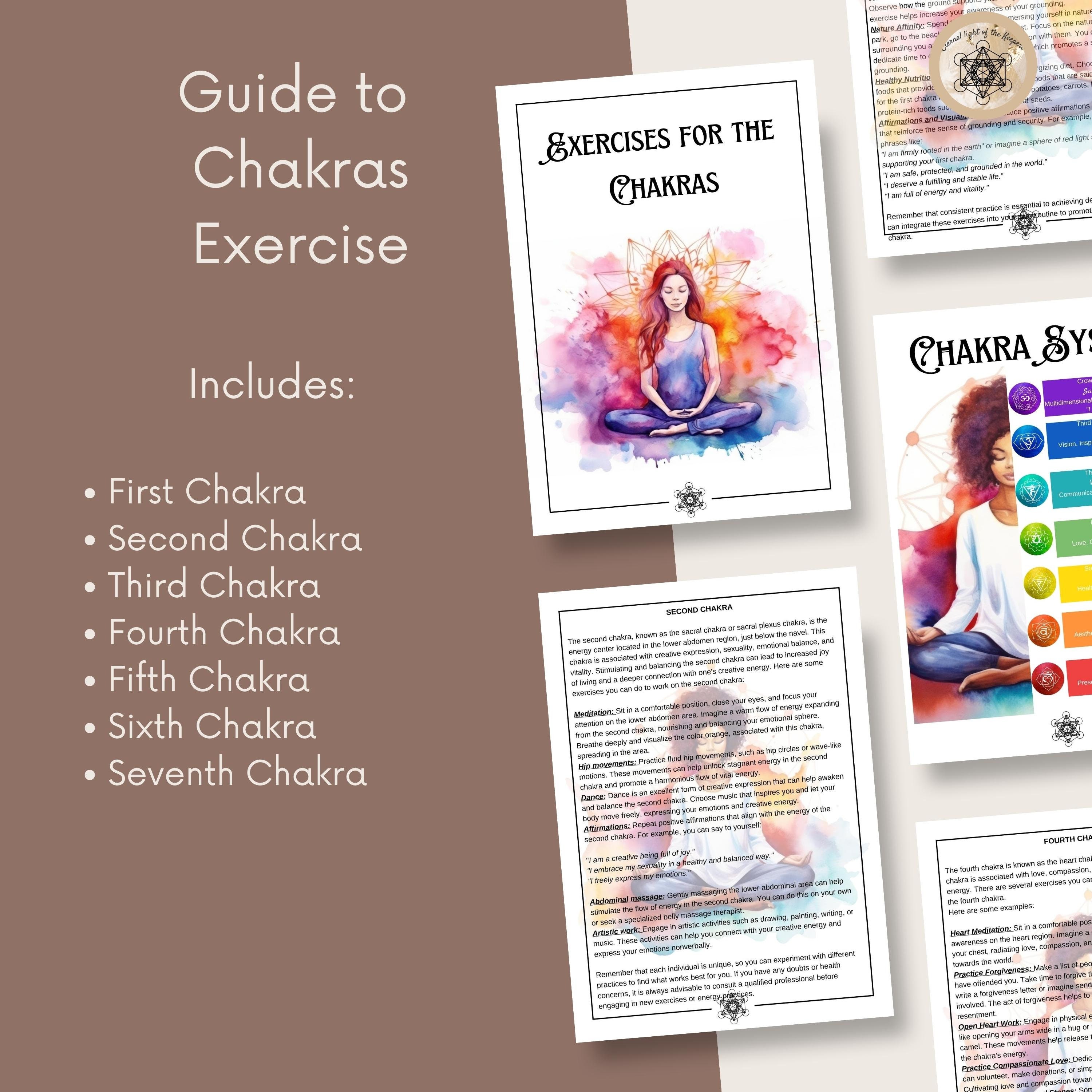 Printable Chakra Guide Detailed PDF A4 Guide for Seven Chakras, Balance ...