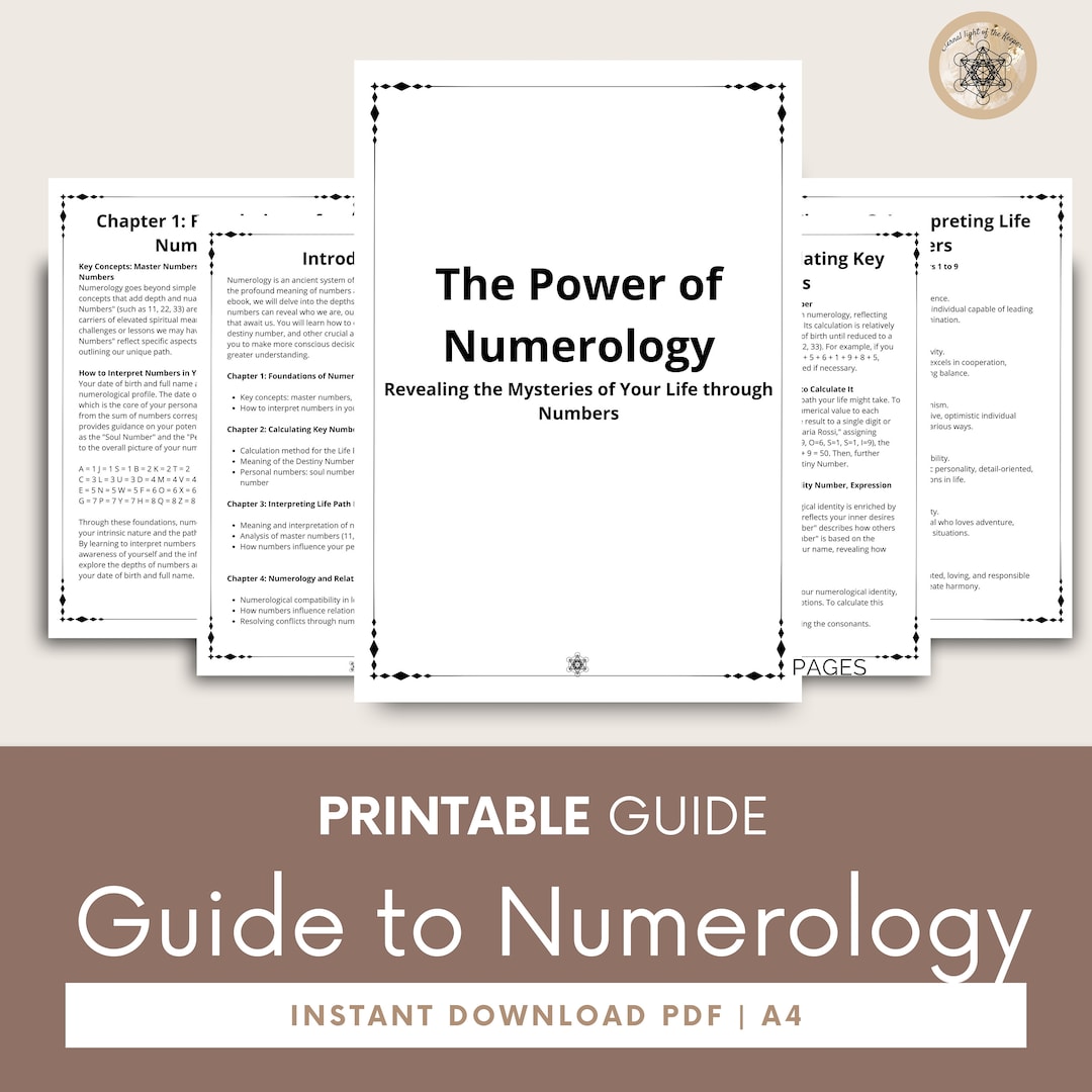 Printable Numerology Guide, Number Meanings (PDF). - Etsy