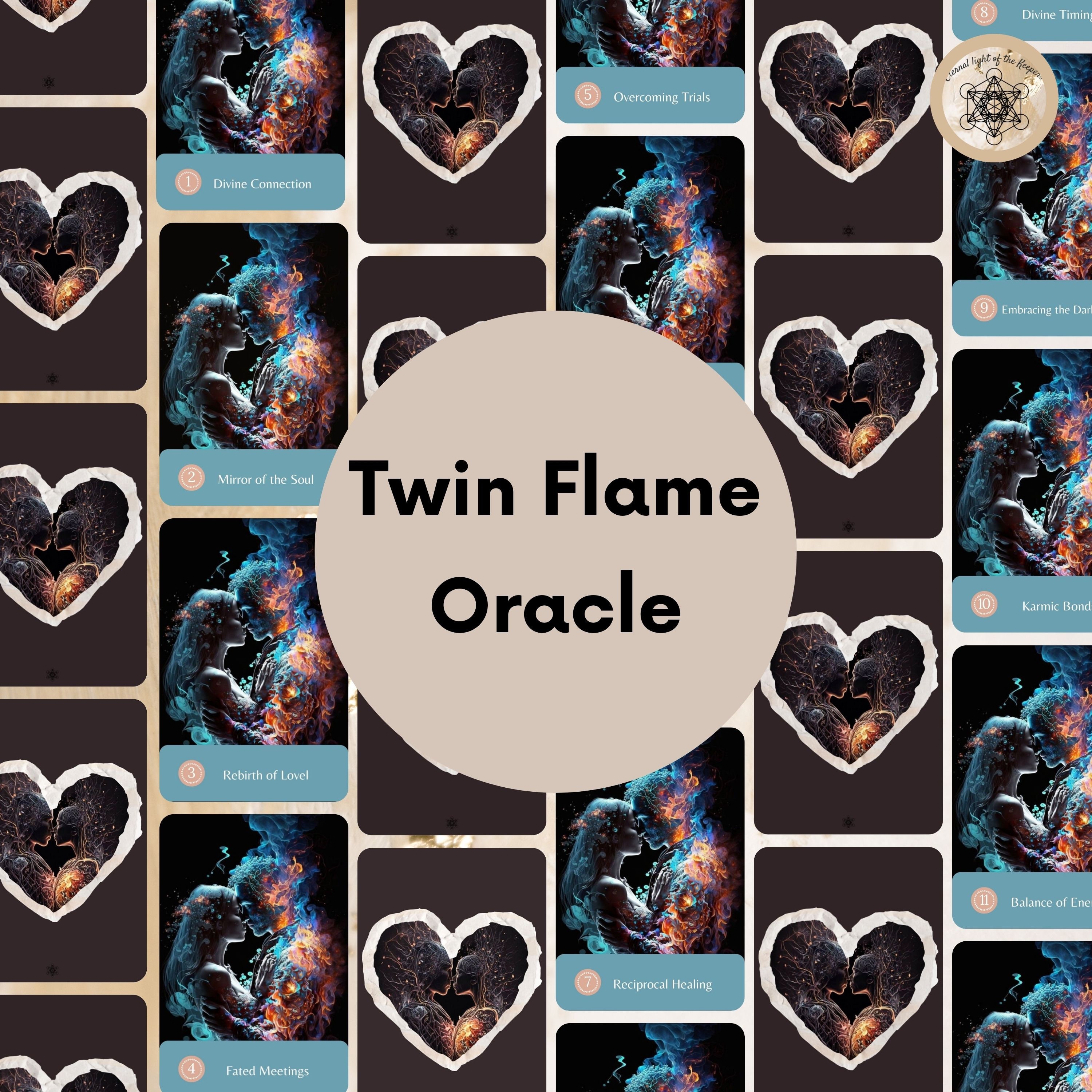 The Twin Flame Oracle Cards, Printable Twin Flame Oracle Deck, Oracle ...