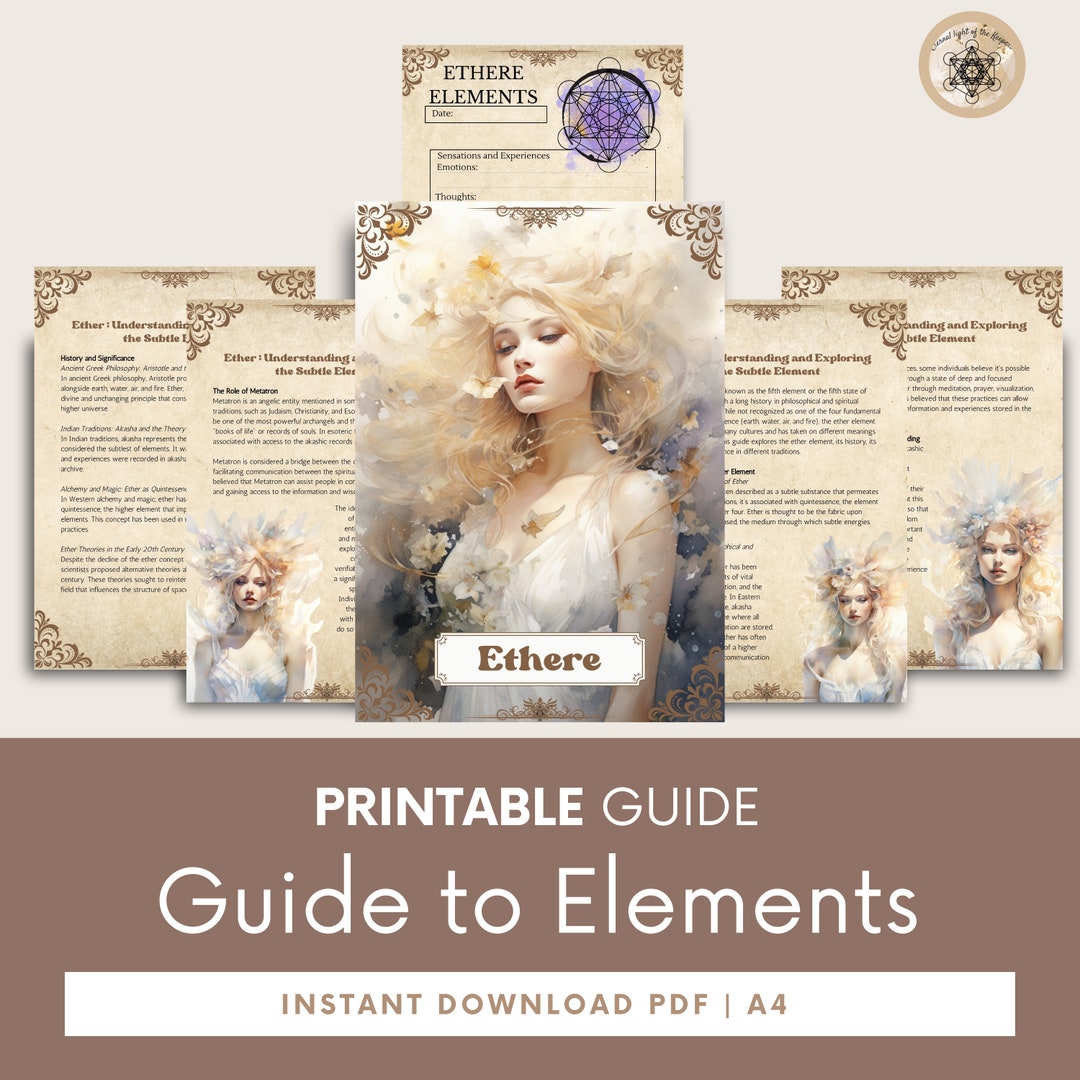 Ethere Element Printable Guide: Book of Shadows, Grimoire Pages ...