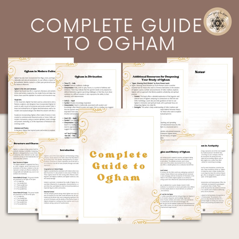 Ogham Divination Guide, Celtic Alphabet, BOS Page (digital Download ...