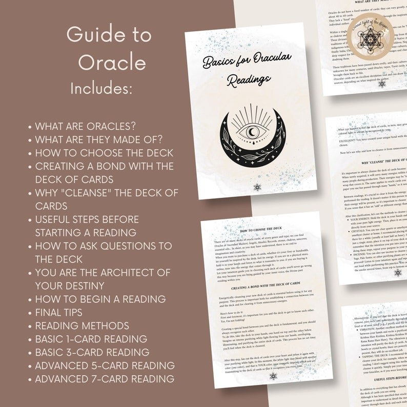Printable Oracle Guide Comprehensive Guidebook for Card Readings, Ideal ...
