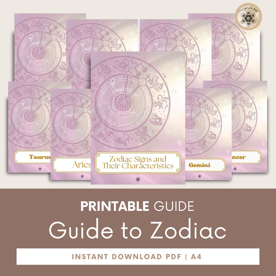 Printable Zodiac Guide Detailed Zodiac PDF, Zodiac Signs and Their Characteristics, Ultimate ...