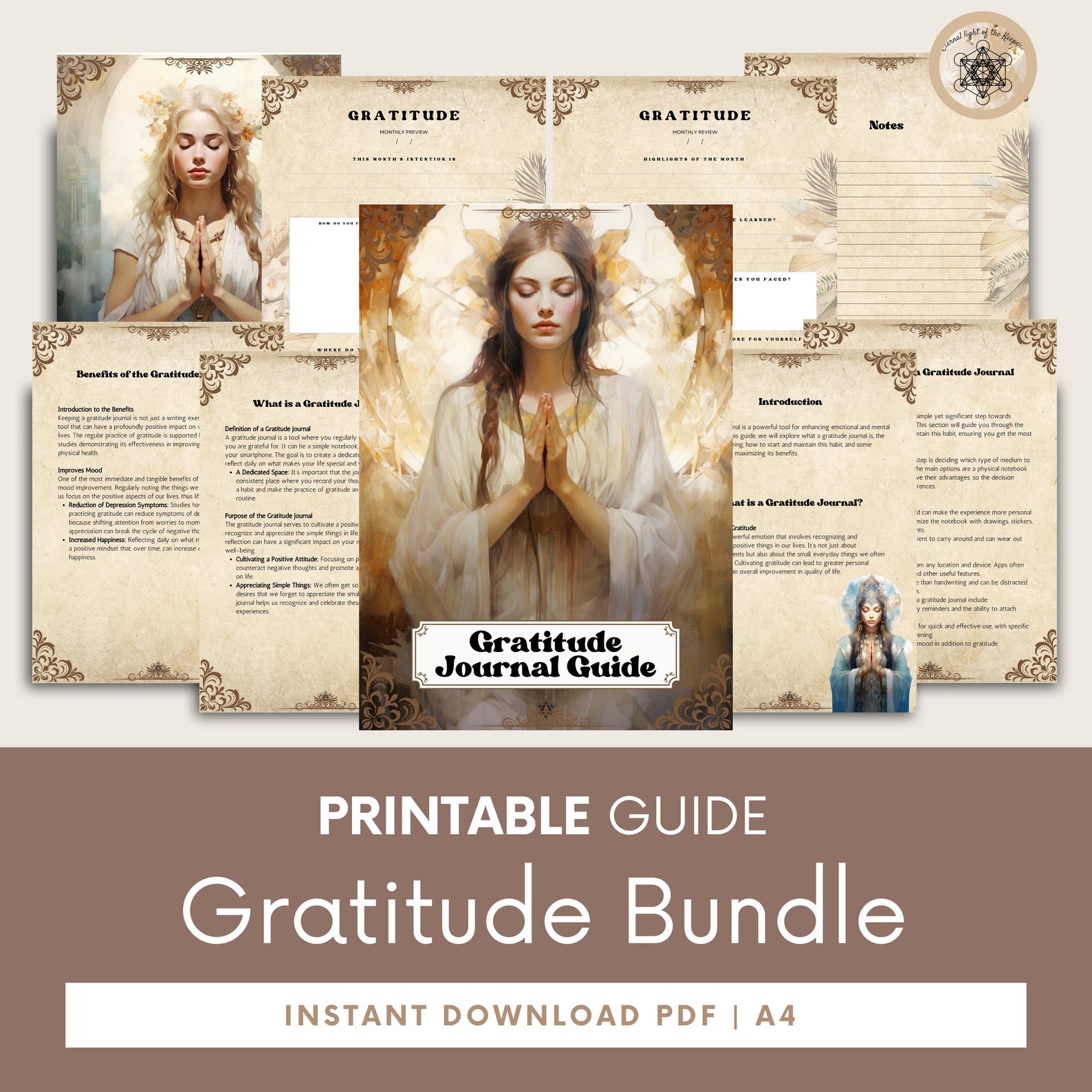 Gratitude Journal Guide Bundle: Daily Planner, Self-reflection (digital ...