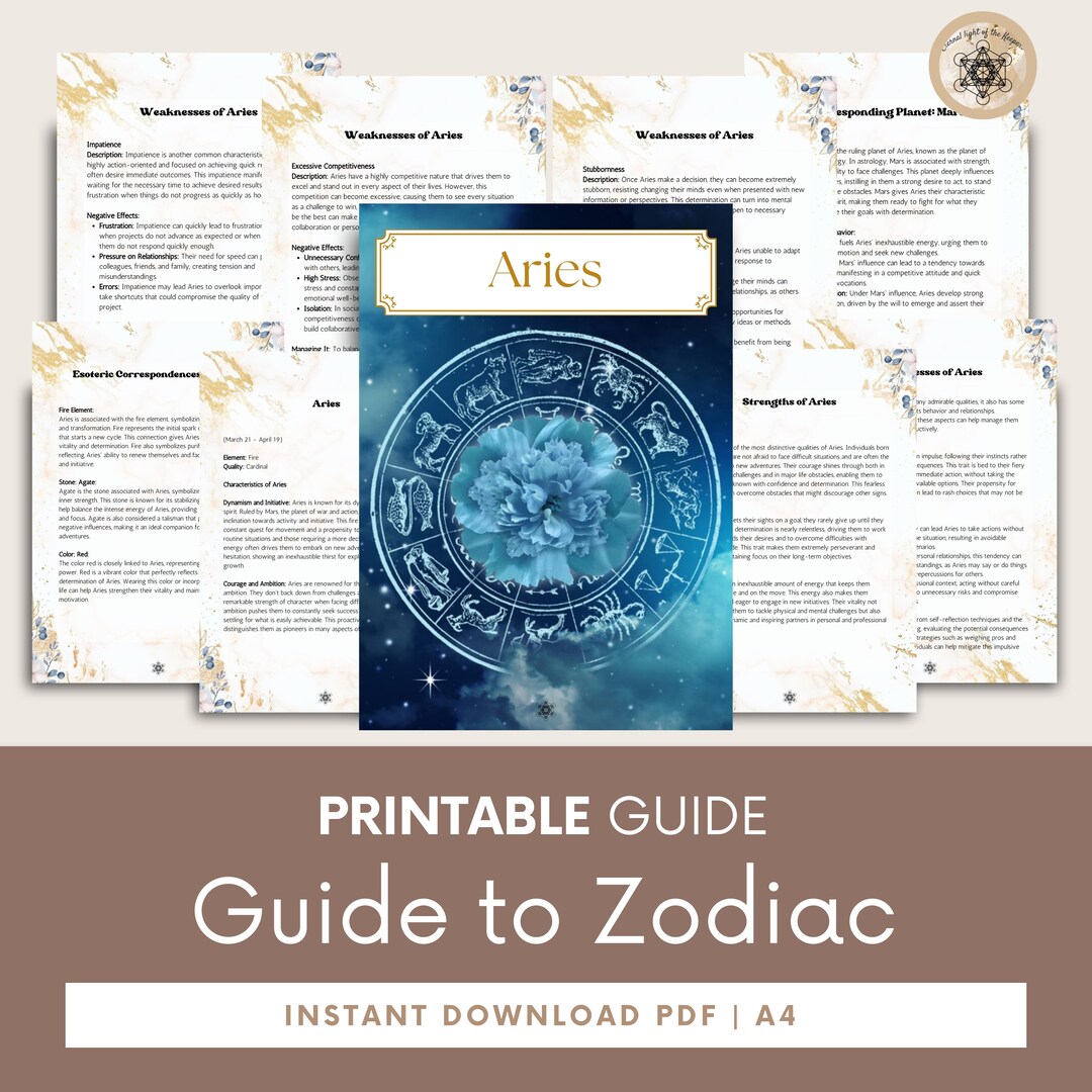 Aries Zodiac Sign Astrology Guide, Comprehensive Horoscope Book, Learn ...