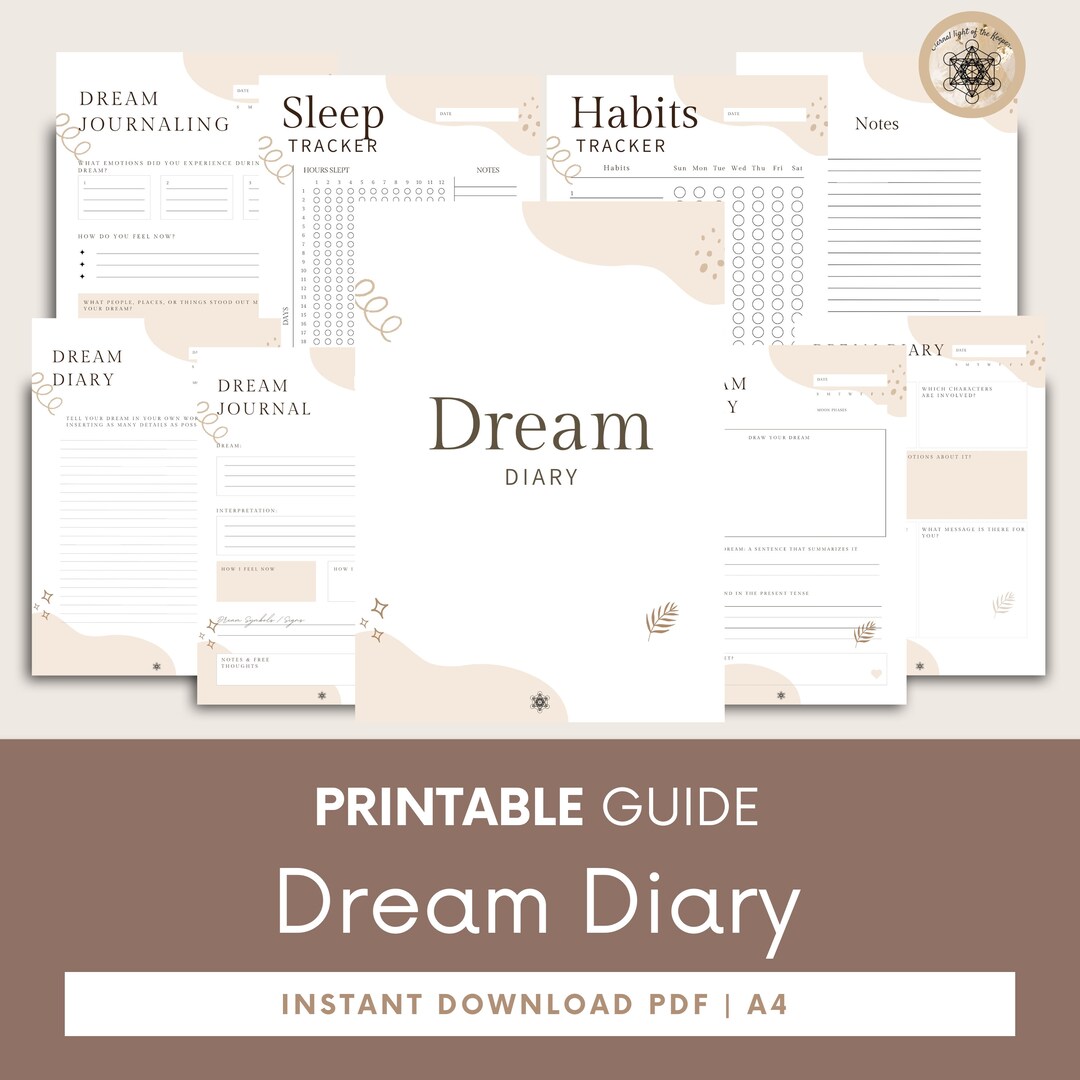 Printable Dream Diary, Sleep Tracker, Habit Tracker (A4 Digital). - Etsy