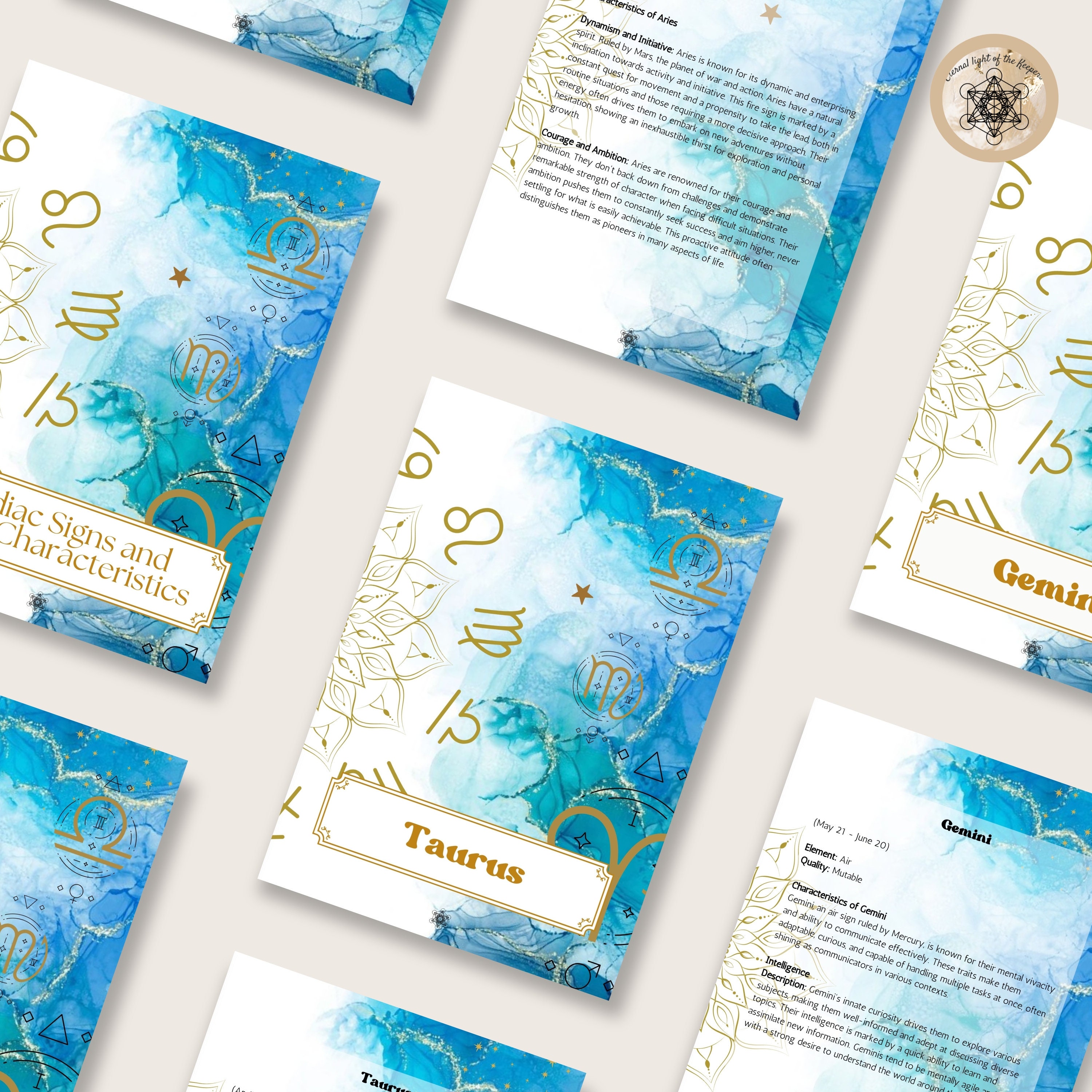 Printable Zodiac Guide Detailed Zodiac PDF, Zodiac Signs and Their ...