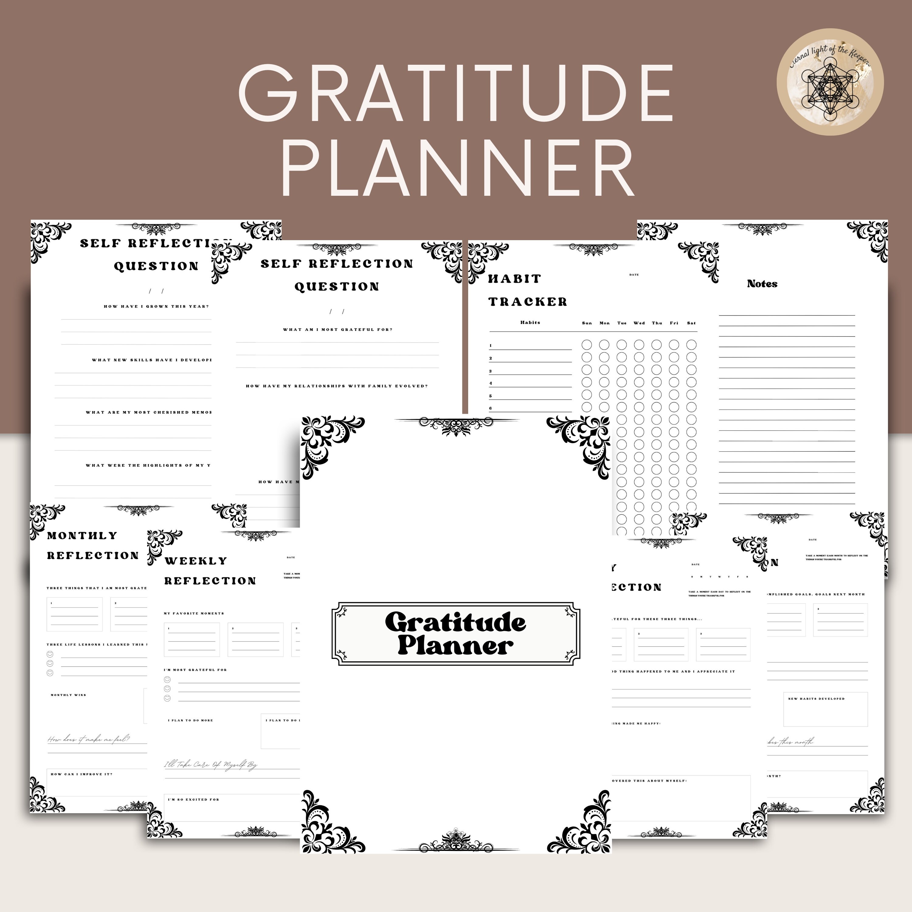 Gratitude Planner, Daily Gratitude Journal | 5-minute Digital ...