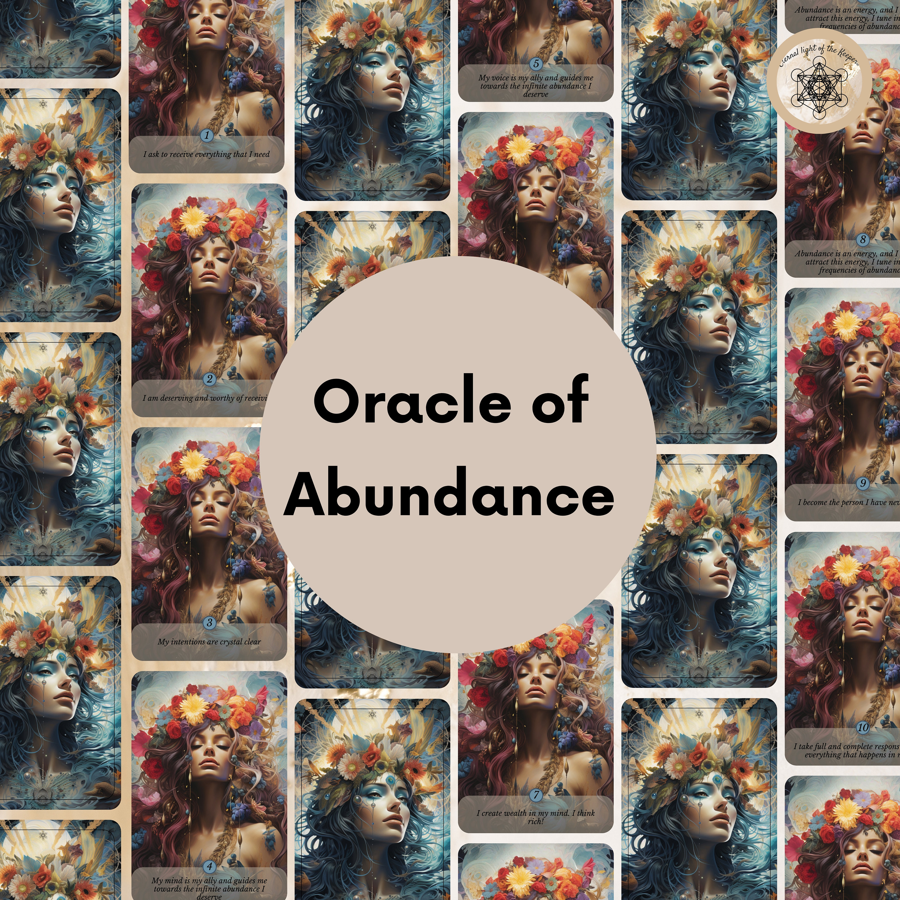 Oracle Cards of Abundance, Printable Cards Deck, Manifest Abundance ...