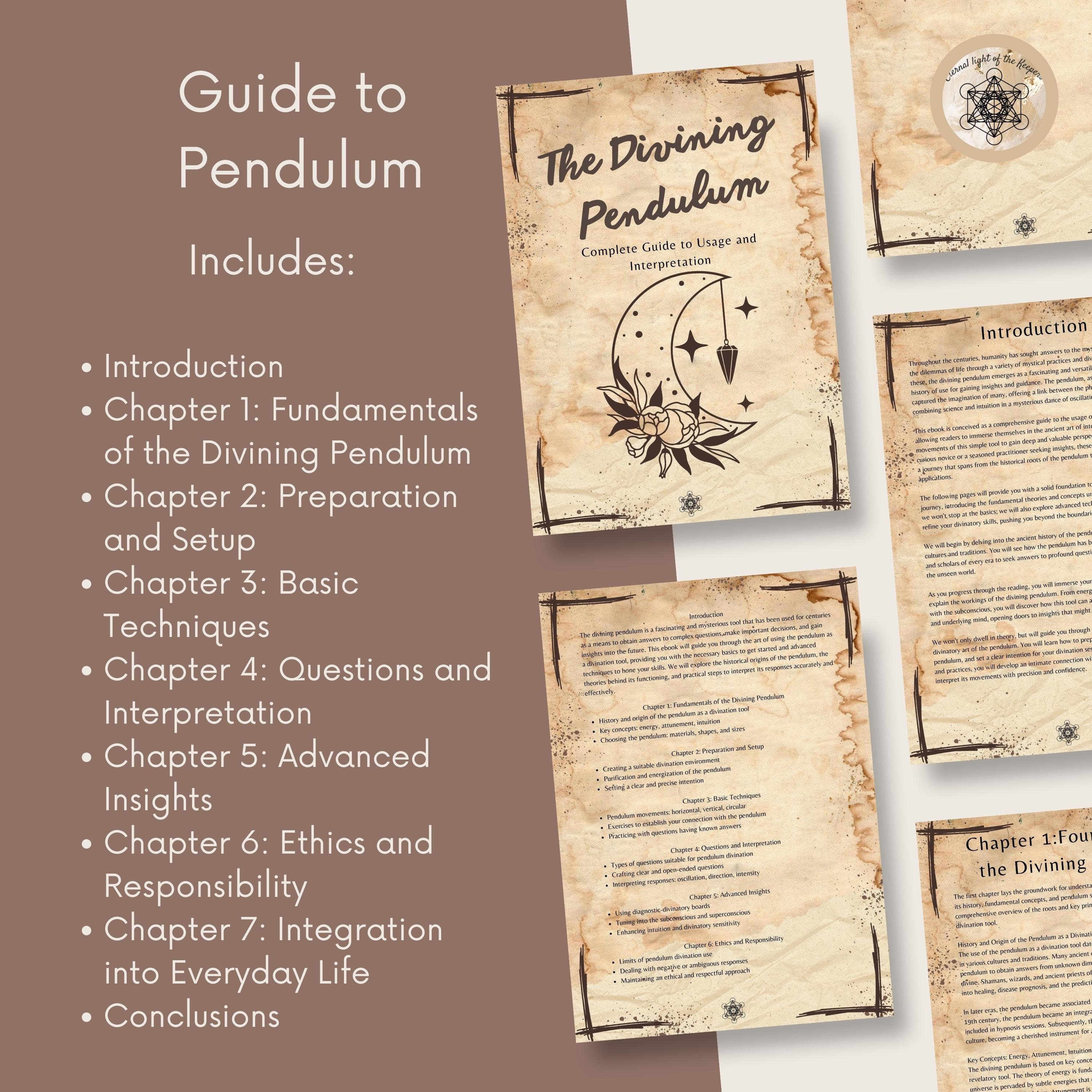 Printable Guide to Pendulum Pendulum PDF Download for Intuition Enhancement, Pendulum Guide With ...
