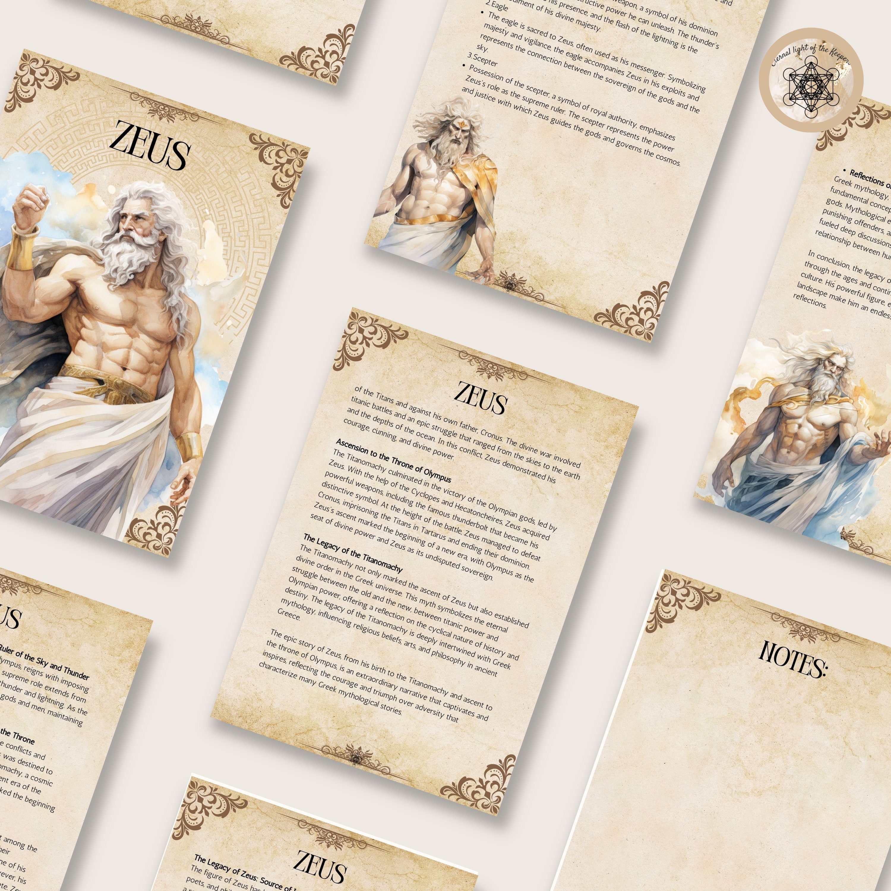 Zeus Guide, Ancient Greek Mythology, Digital Grimoire (PDF). - Etsy