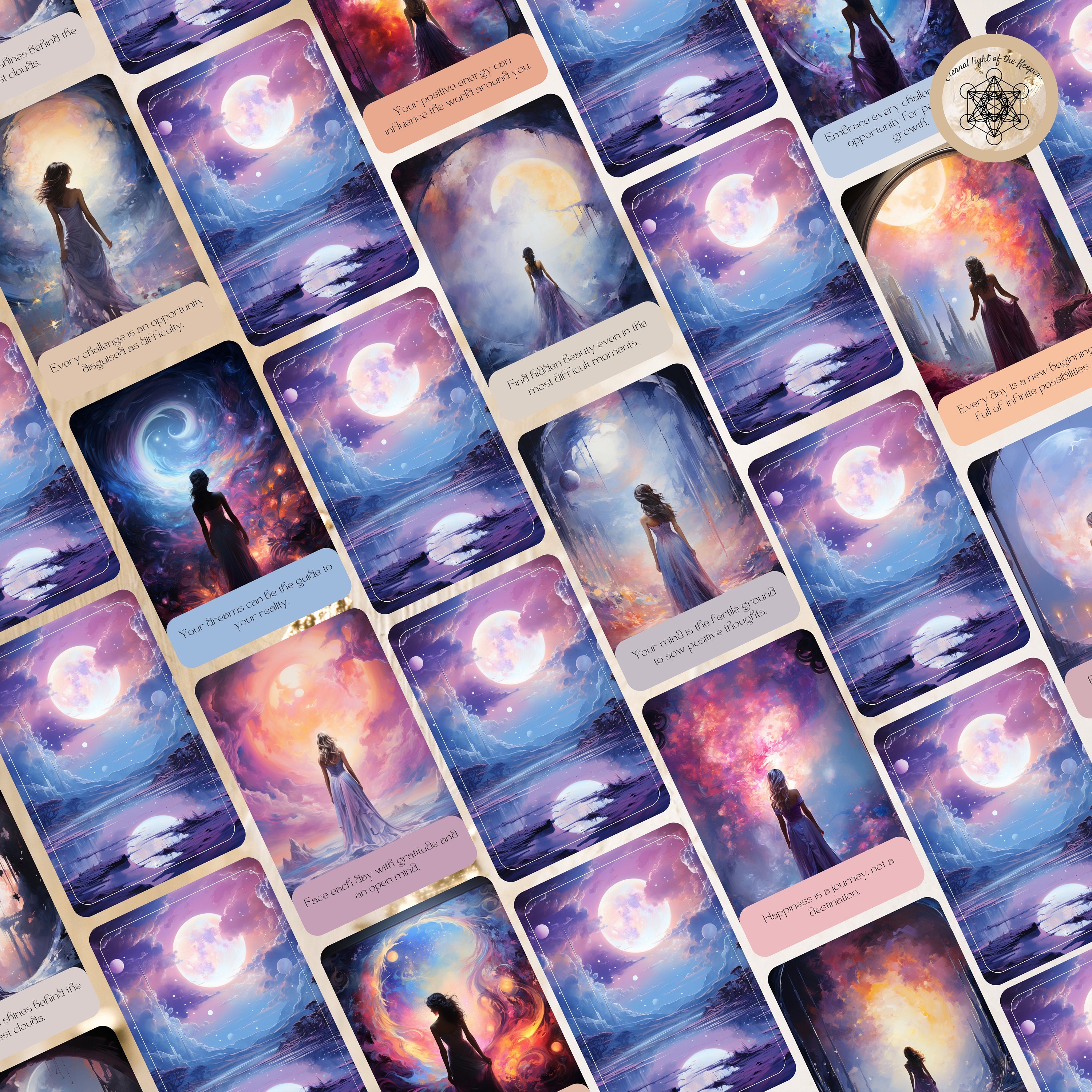 Positive Affirmations Oracle Cards, Printable Card Deck , Mindfulness Cards, Affirmation Deck ...