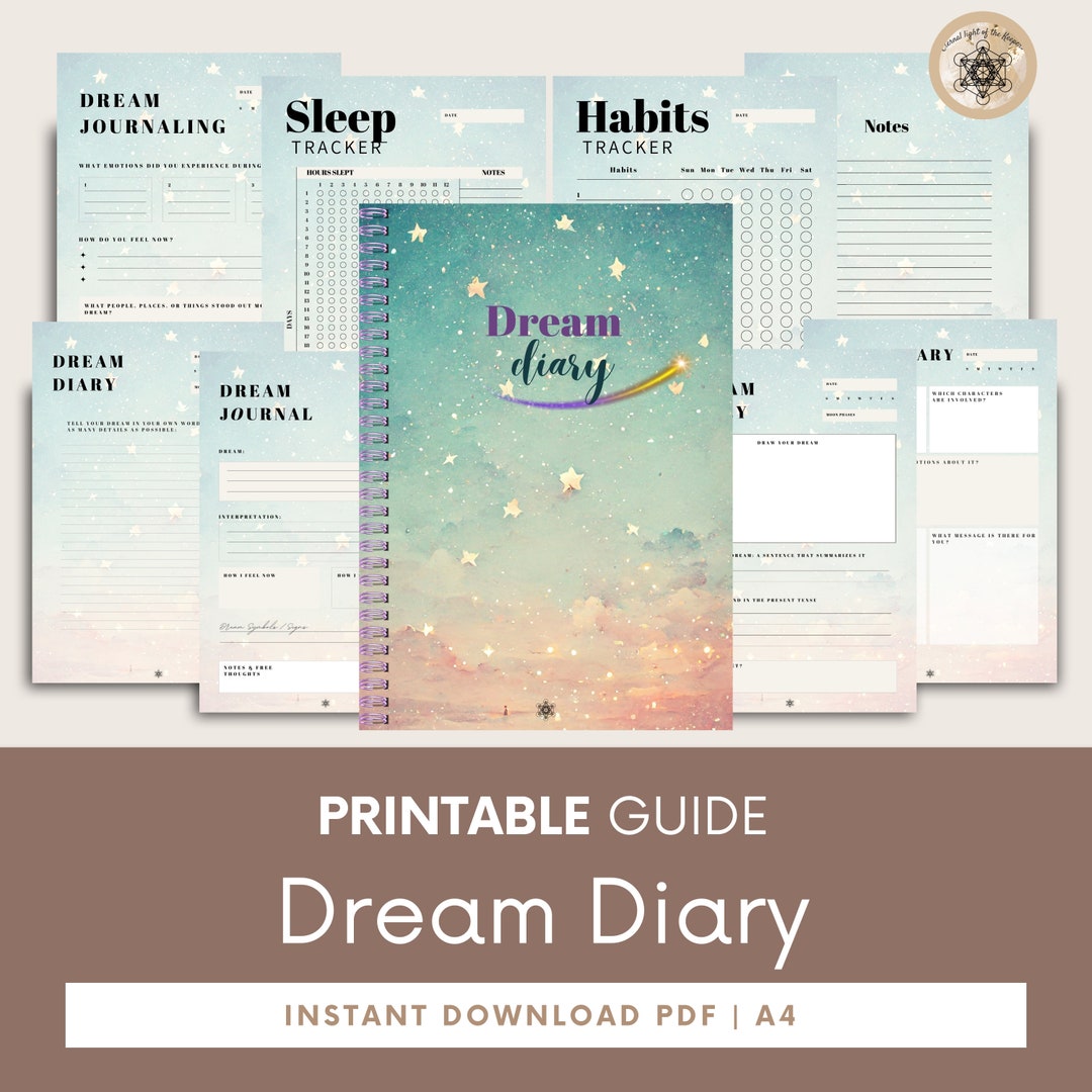 Dream Planner, Dream Journal | Dream Diary for Mental Health, Sleep ...