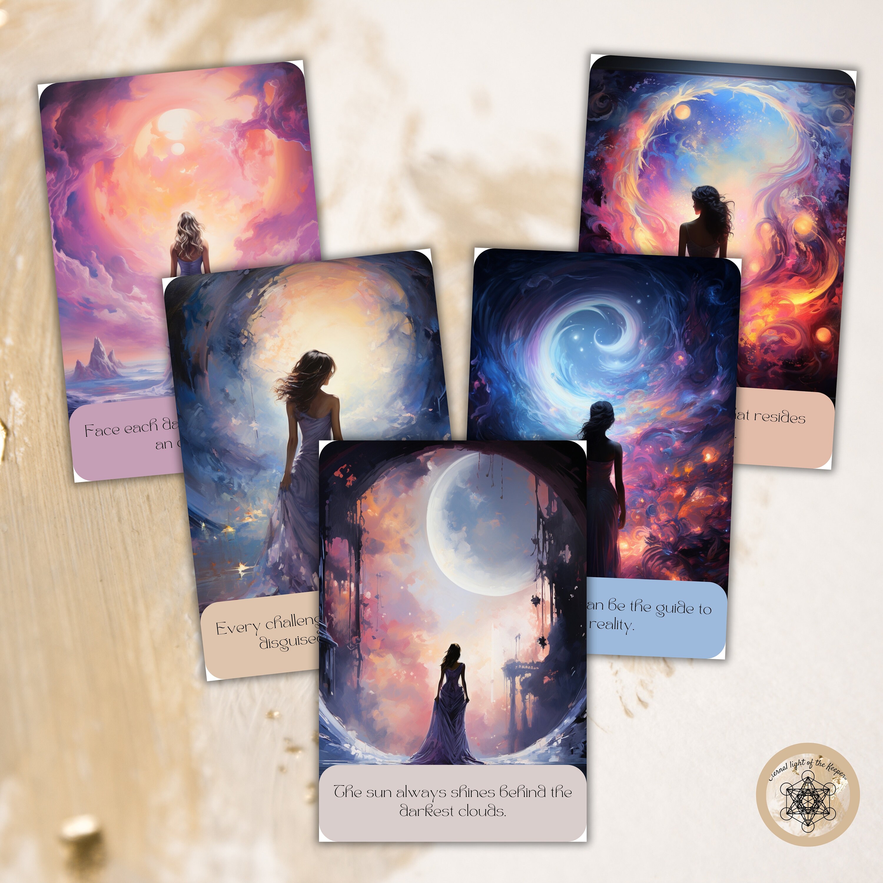 Positive Affirmations Oracle Cards, Printable Card Deck , Mindfulness ...