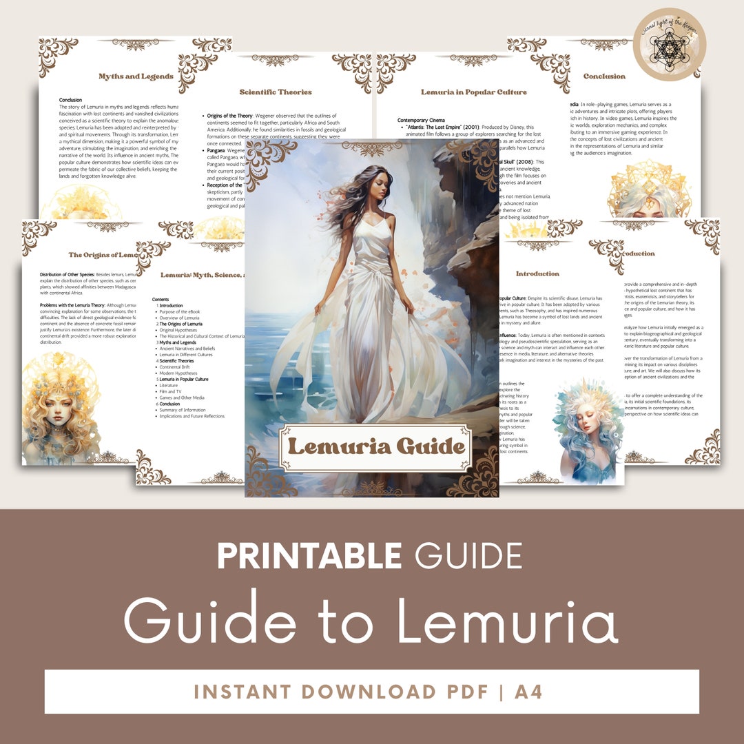 Lemuria Guide, Lost City Myths, Printable Grimoire Pages (digital ...