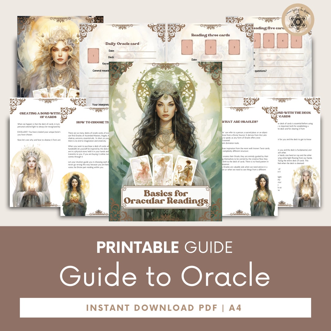 Printable Oracle Journal - Comprehensive Workbook for Card Readings ...
