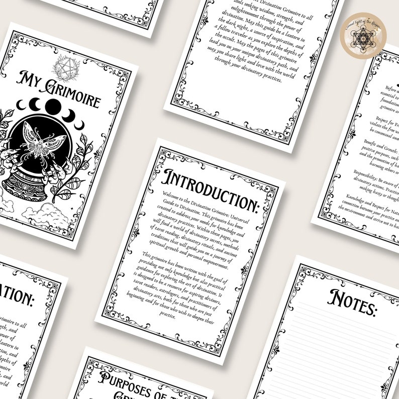 Printable Grimoire Pages, Digital Grimoire, Grimoire Pages, Grimoire Printable, Grimoire Book ...