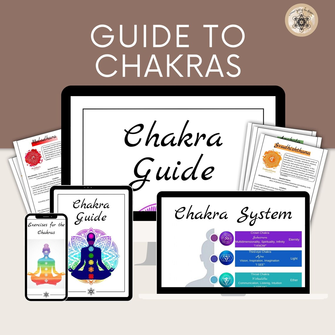 Printable Chakra Guide Detailed PDF A4 Guide for Seven Chakras, Balance ...