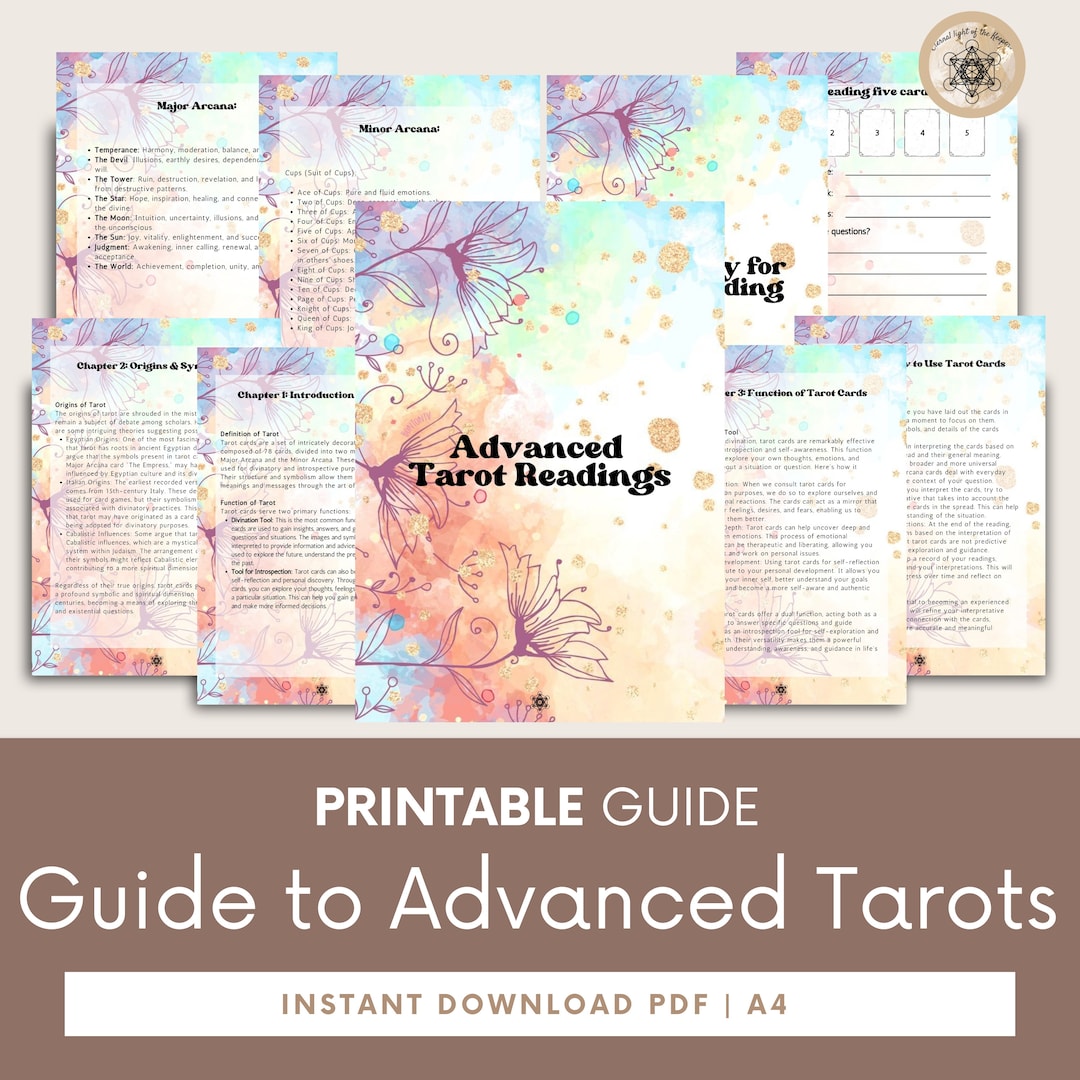 Advanced Tarot Reading Guide - Comprehensive PDF (A4) - Etsy
